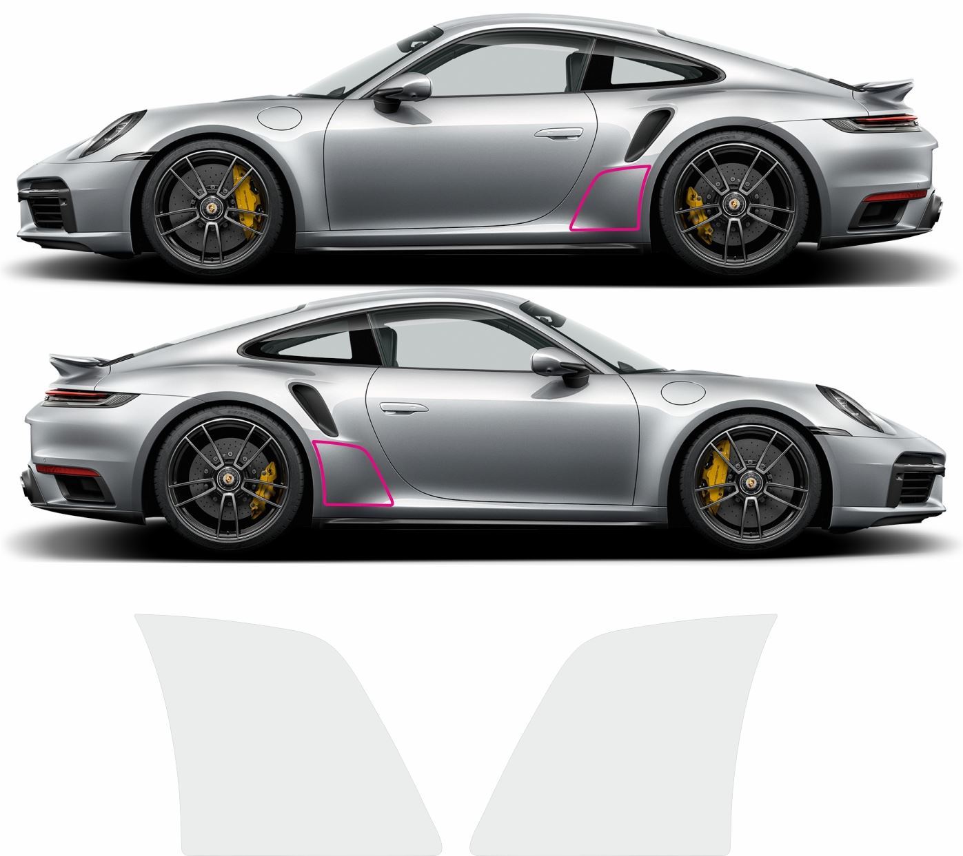 Zen Graphics - 992 Turbo S Pre Cut PPF rear arch Stone Guards
