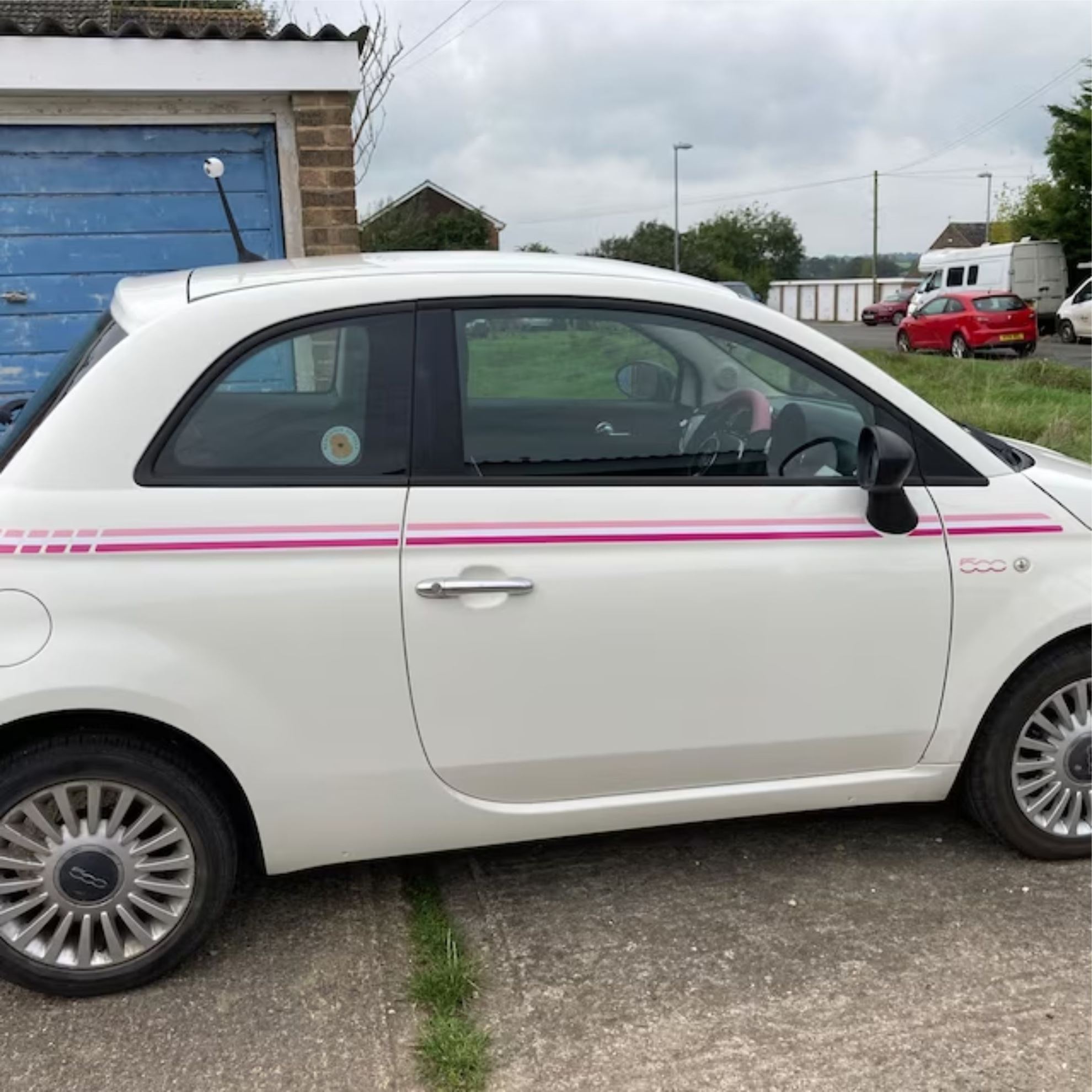 Zen Graphics - Fiat 500 Pink side Stripes / Stickers FACTORY FIT