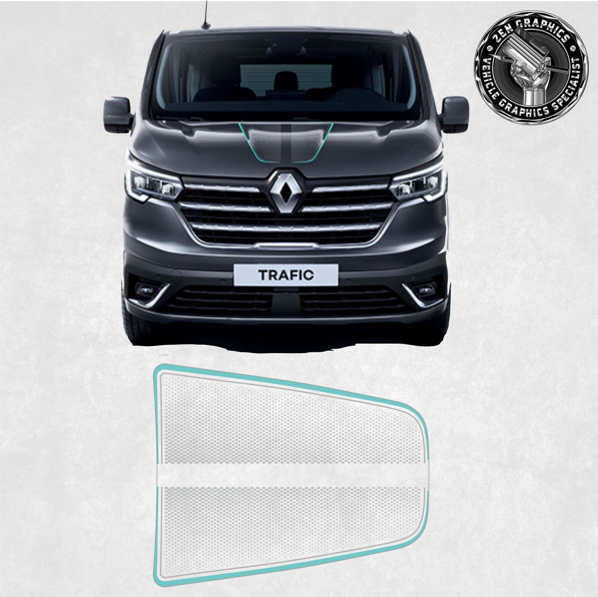 Zen Graphics - Renault Trafic Passenger Sports Bonnet Stripes