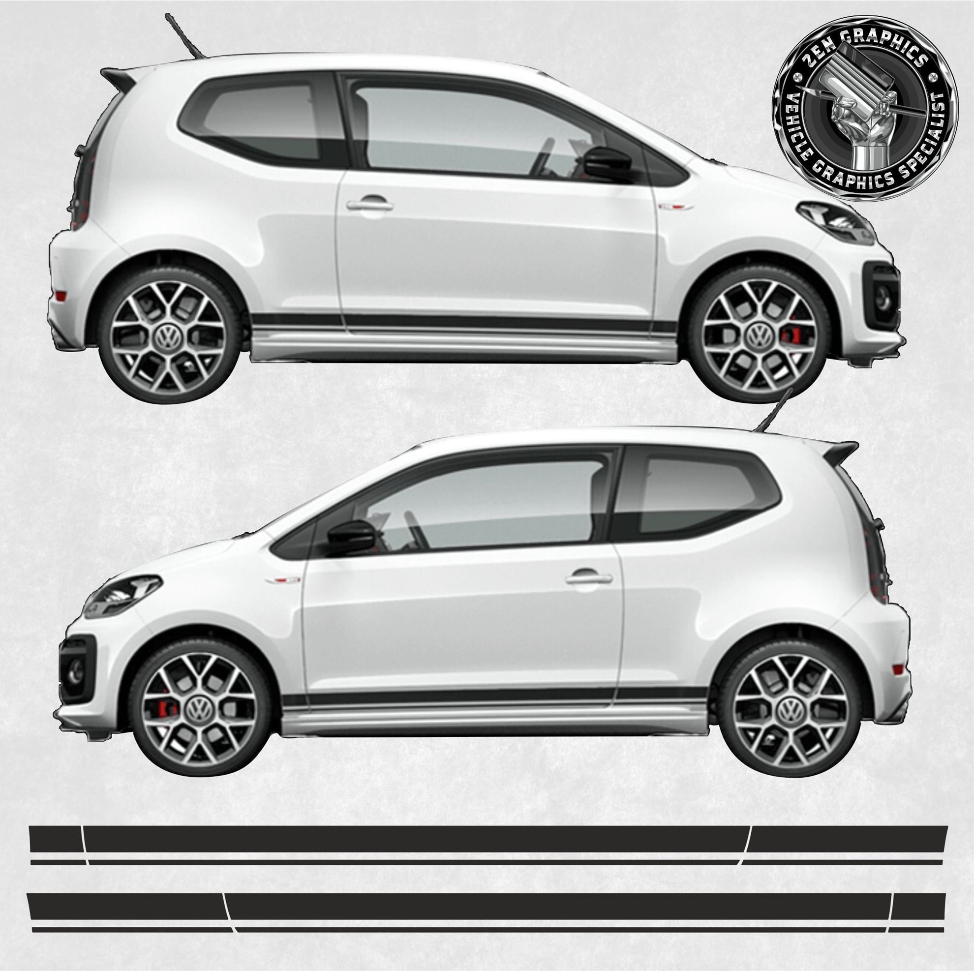 Zen Graphics - UP GTI 3 Door side Stripes / Stickers