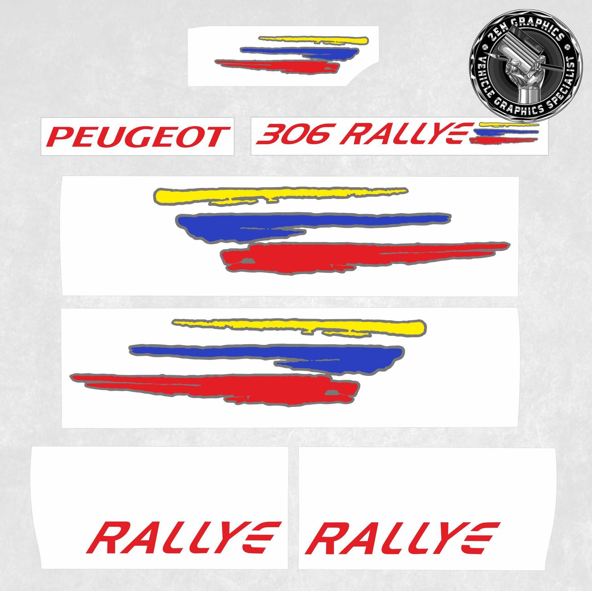 Zen Graphics - Peugeot 306 Rallye replacement Decals Stickers