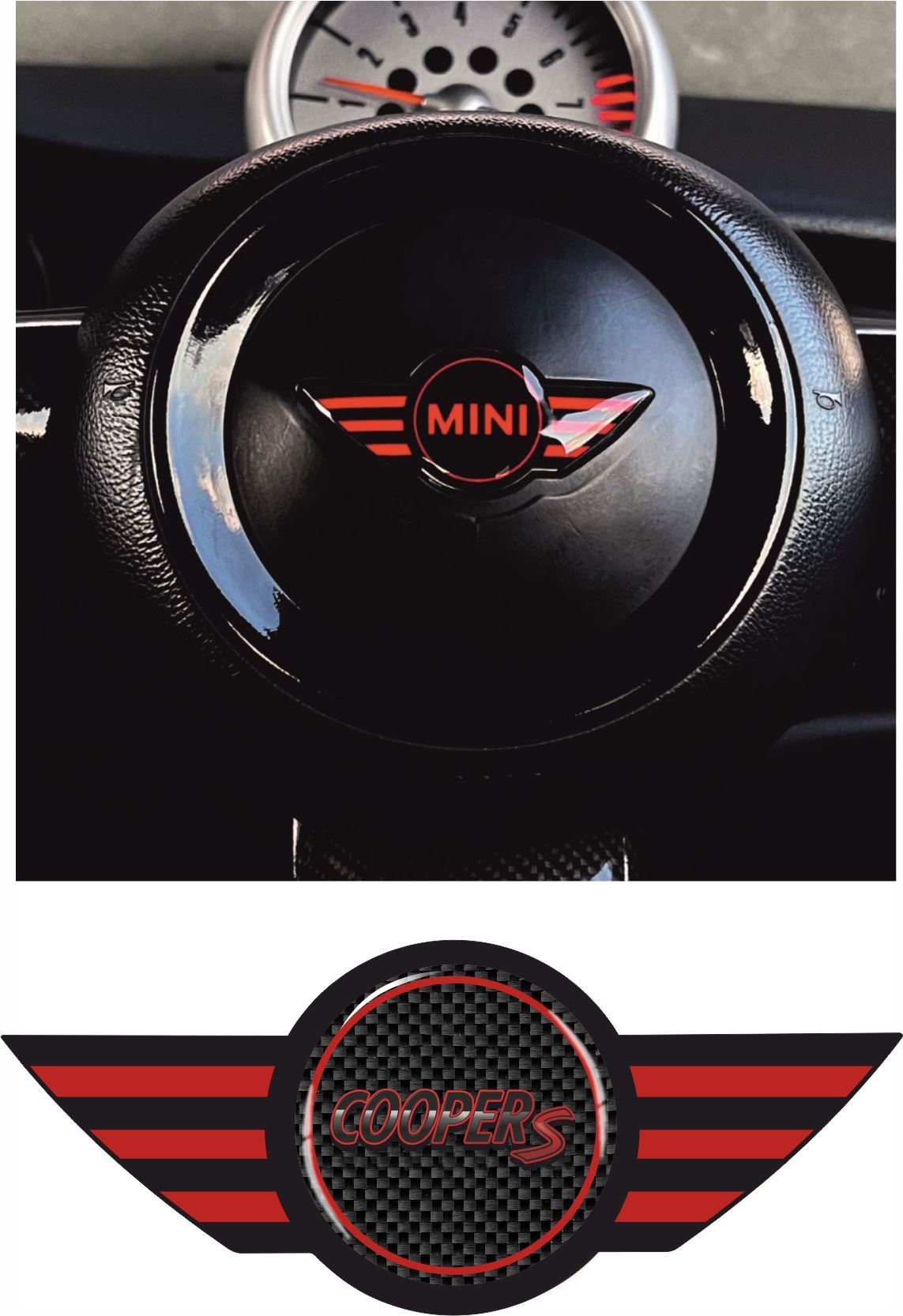 Zen Graphics - Mini Cooper S Steering Wheel Centre Gel Badge
