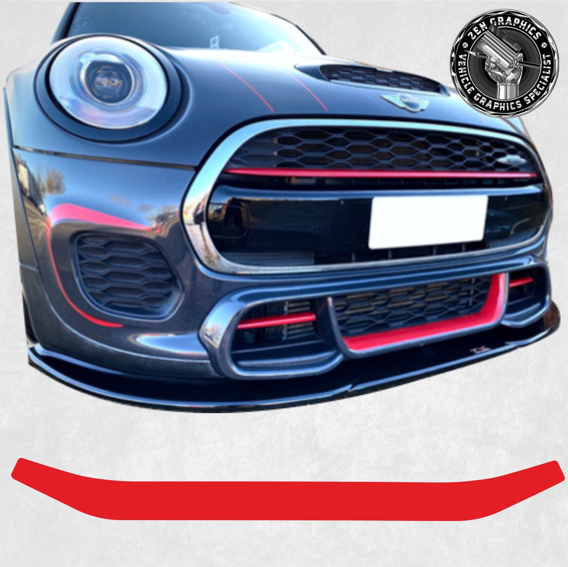 Zen Graphics - Mini F55 / F56 / F57 JCW lower Front Diffuser Vinyl overlay
