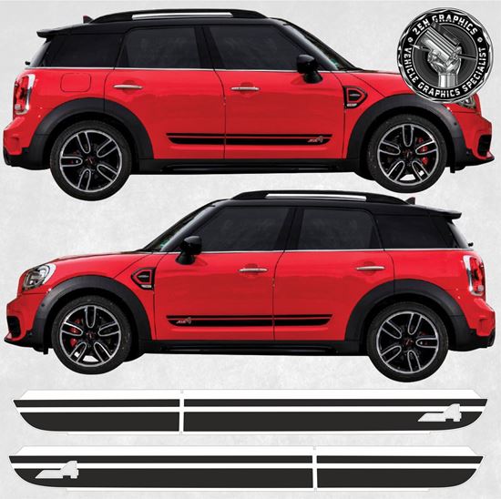 Zen Graphics - Mini F60 Countryman JCW ALL4 / Cooper S ALL4 side Stripes