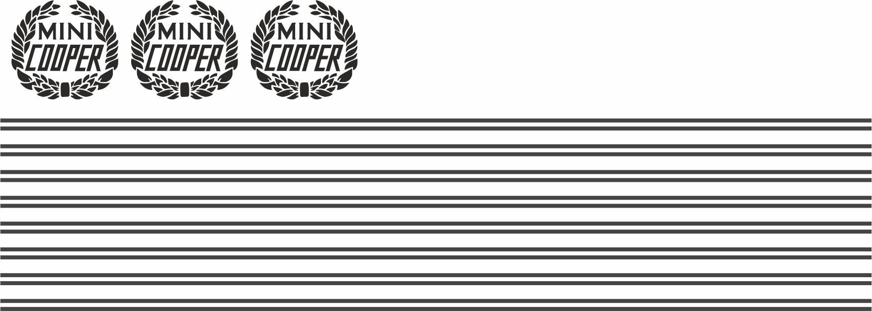 Zen Graphics - Classic Mini Cooper replacement side Decals & pin Stripes