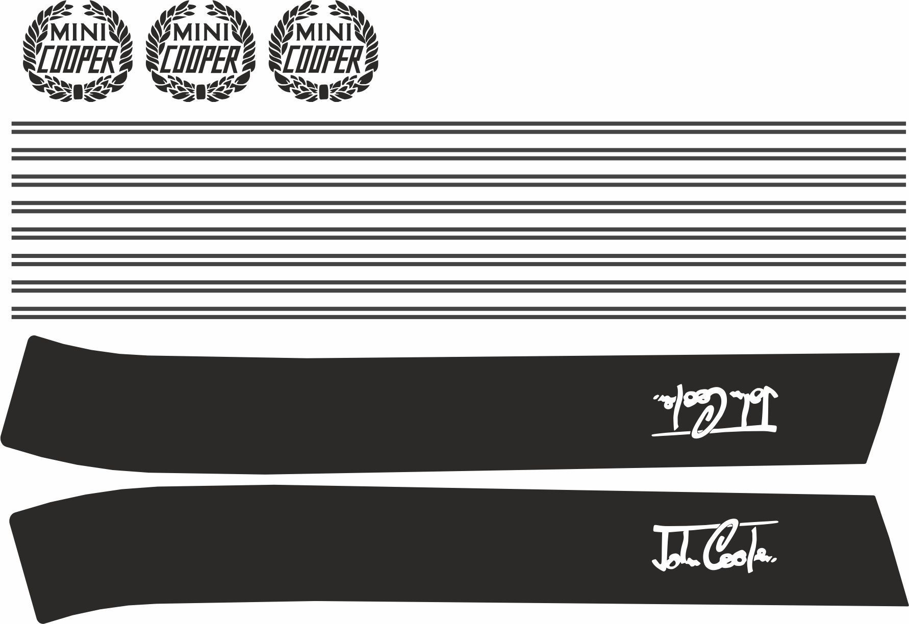 Zen Graphics - Classic Mini Cooper full restoration Decals / Pin ...