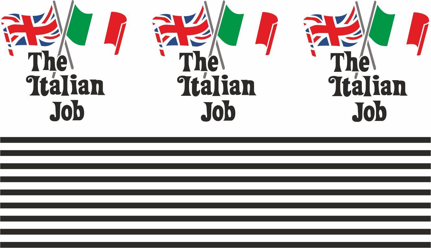 Zen Graphics - Mini Italian Job restoration side Stripes and Decals