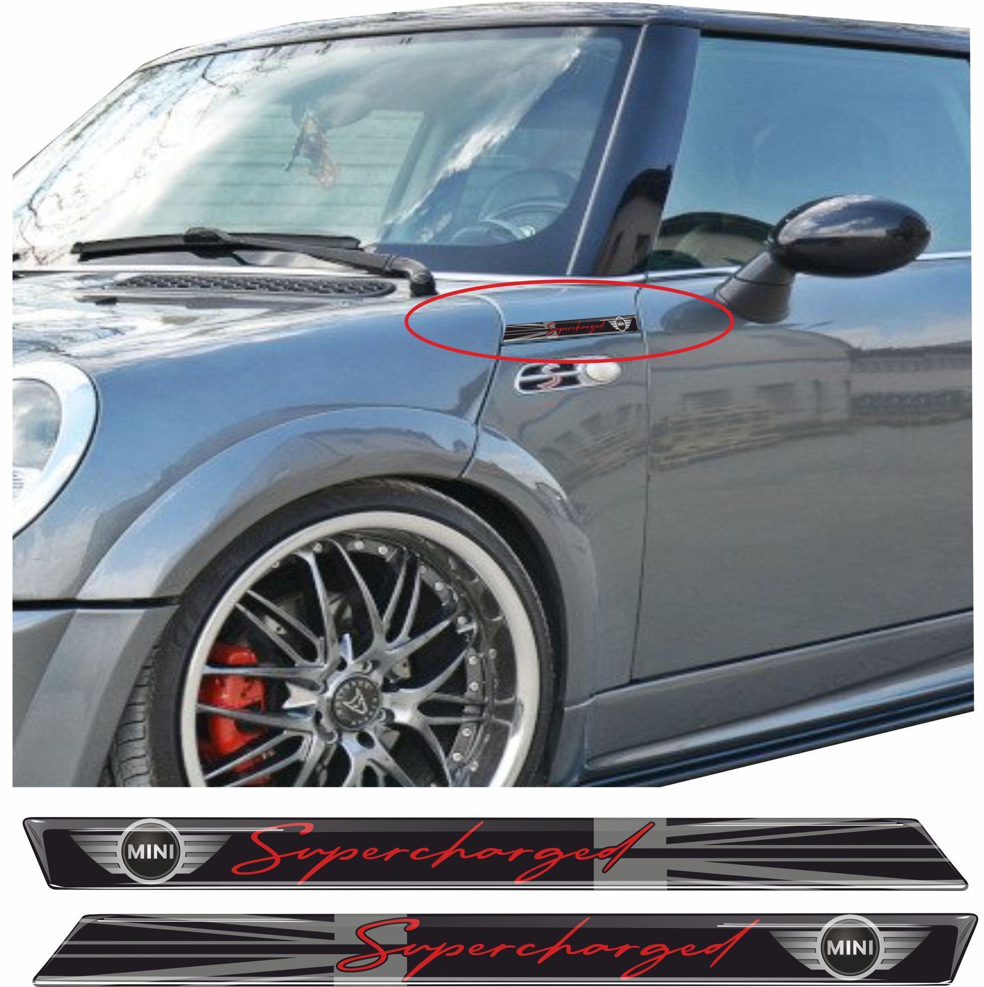 Zen Graphics - Mini R52 / R53 Supercharged Scuttle Badges