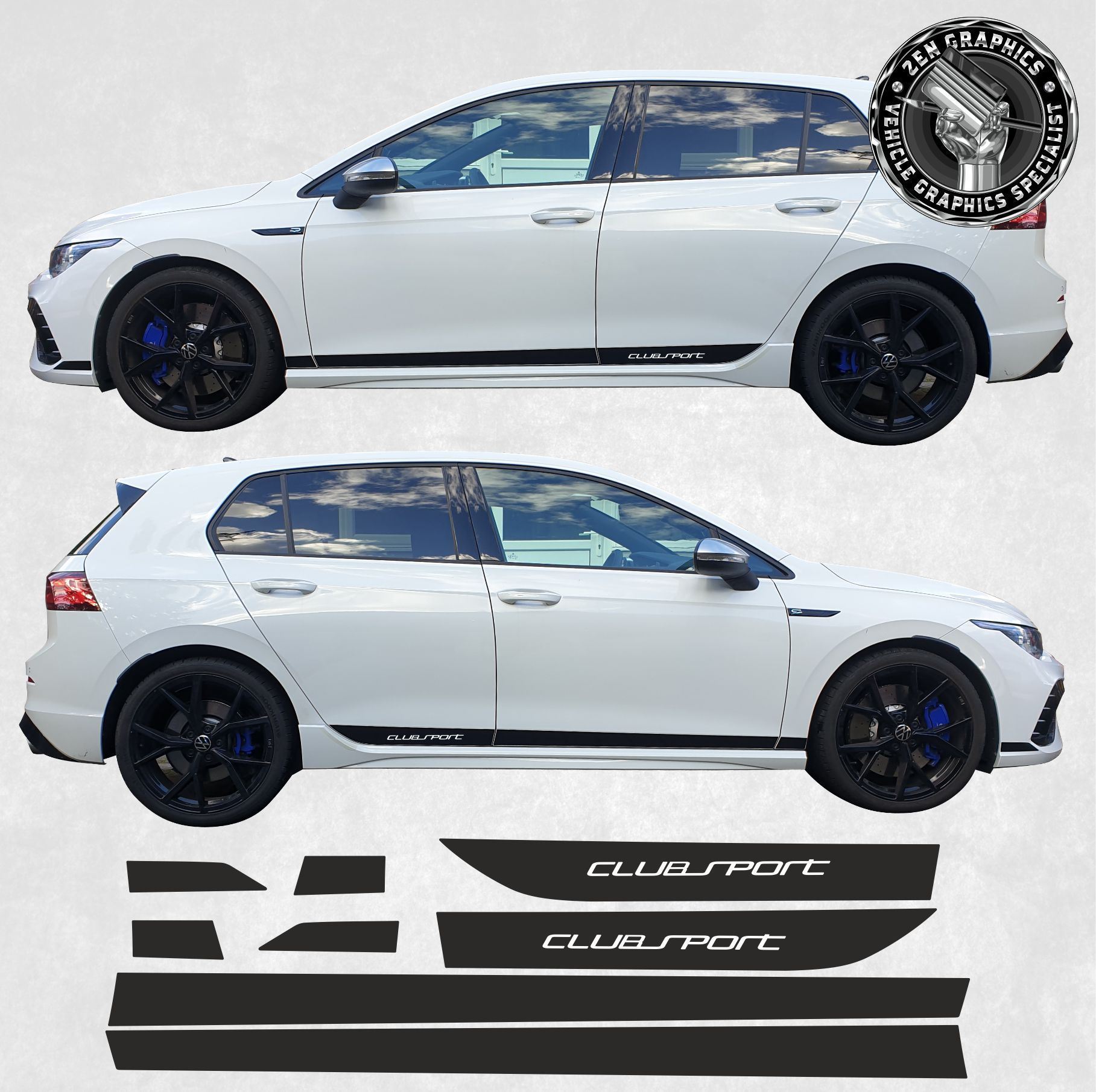 Zen Graphics - Golf R / GTi / GTD MK8 Clubsport side Stripes / Stickers