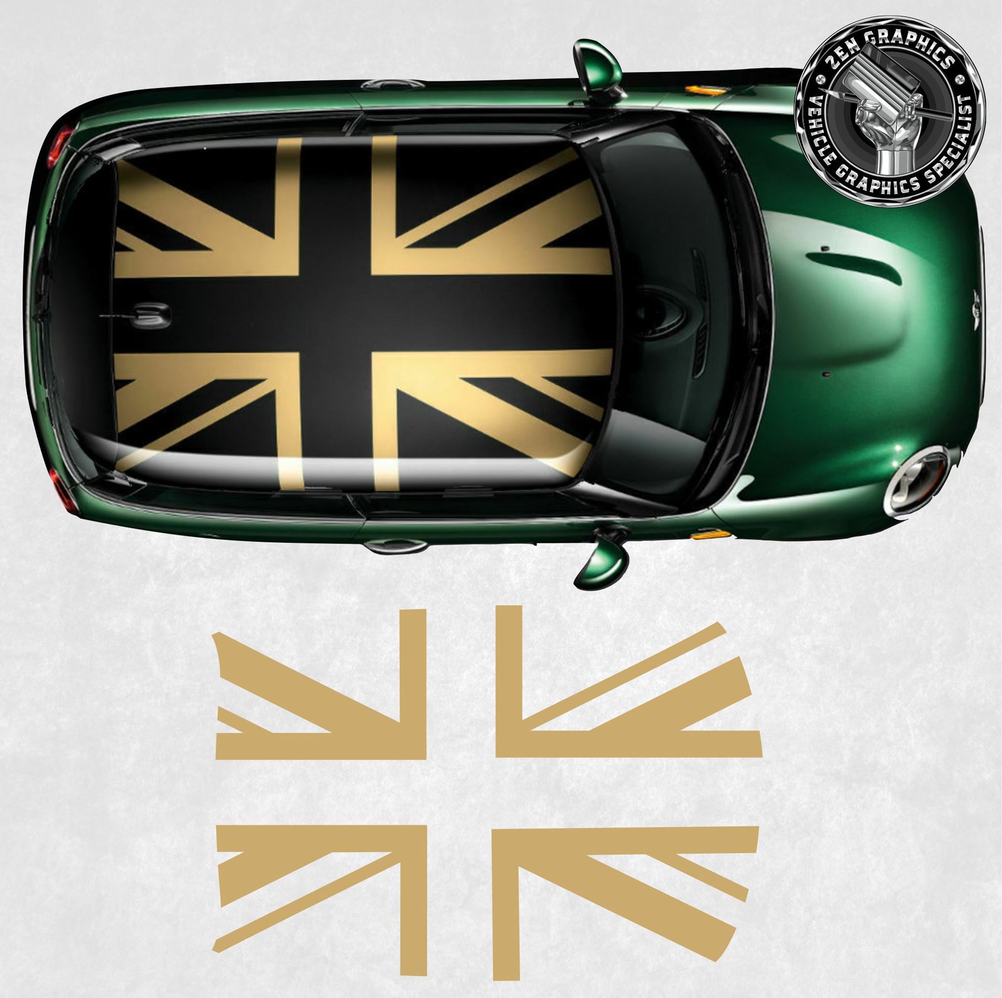 Zen Graphics - Mini F56 Union Jack Roof graphic / Sticker