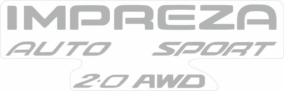 Zen Graphics - Impreza Auto Sport 2.0 AWD replacement rear Decal / Sticker