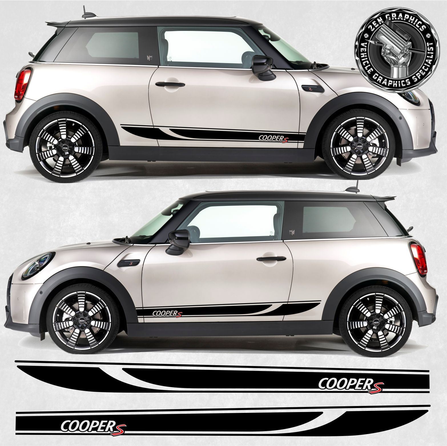 Zen Graphics - Mini F55 / F56 Cooper S side Stripes / Stickers