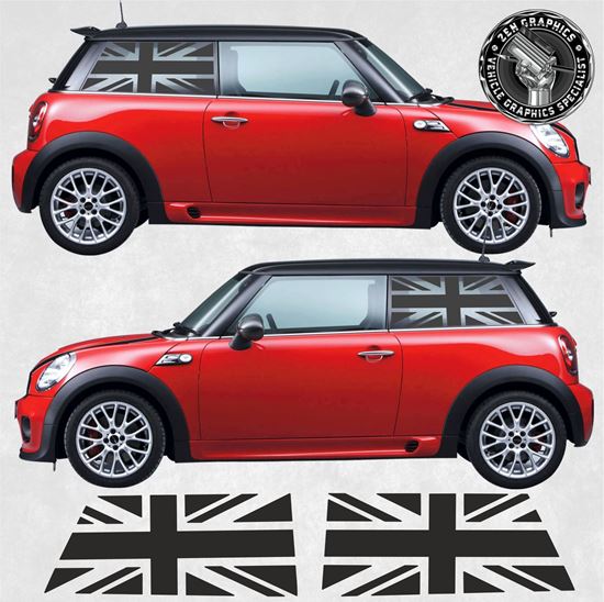 Zen Graphics - Mini R56 side rear Widow Union Jack Decals / Stickers