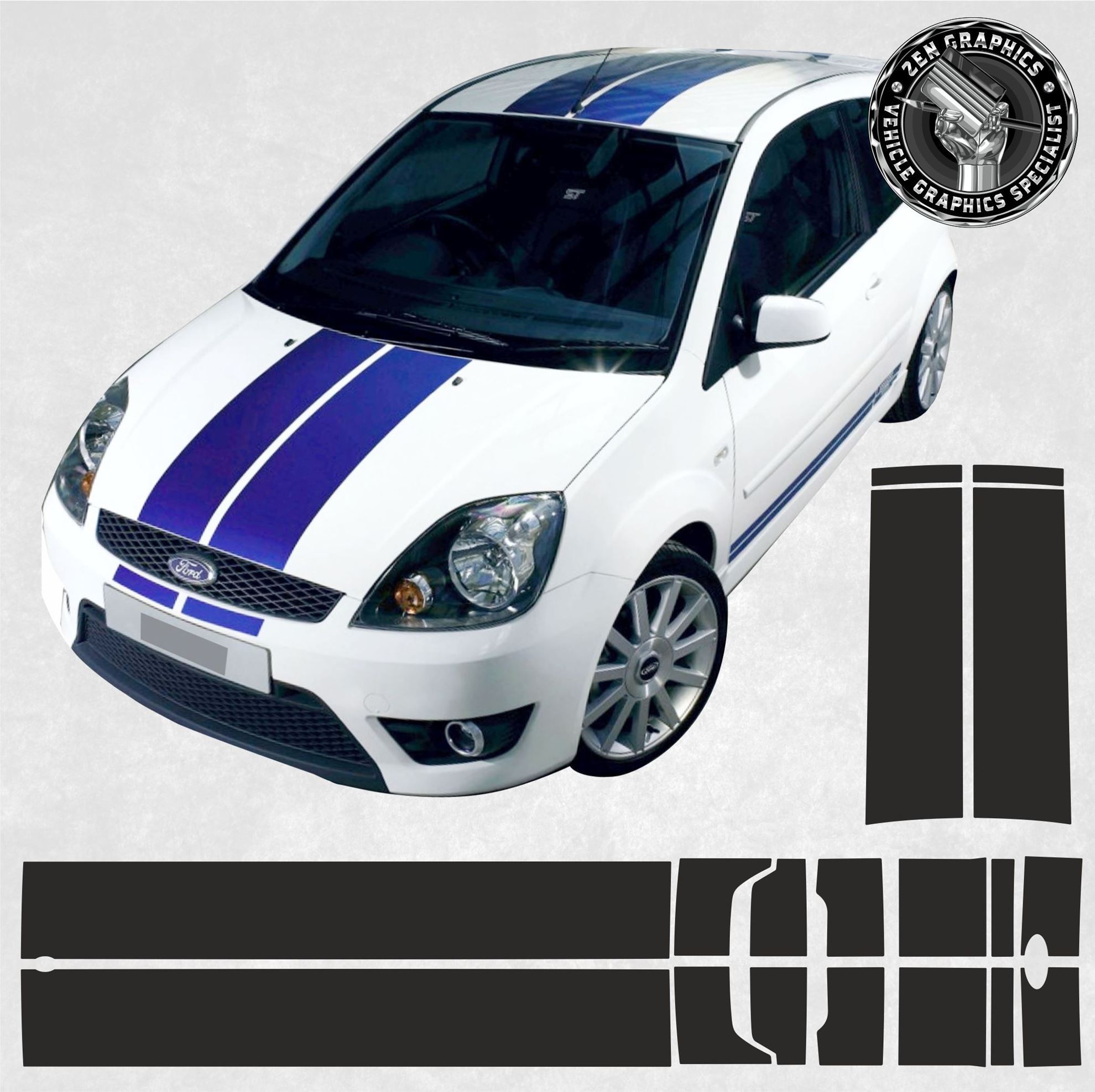Zen Graphics - Ford Fiesta MK6 ST / ZS / Base Model OTT Stripes ...