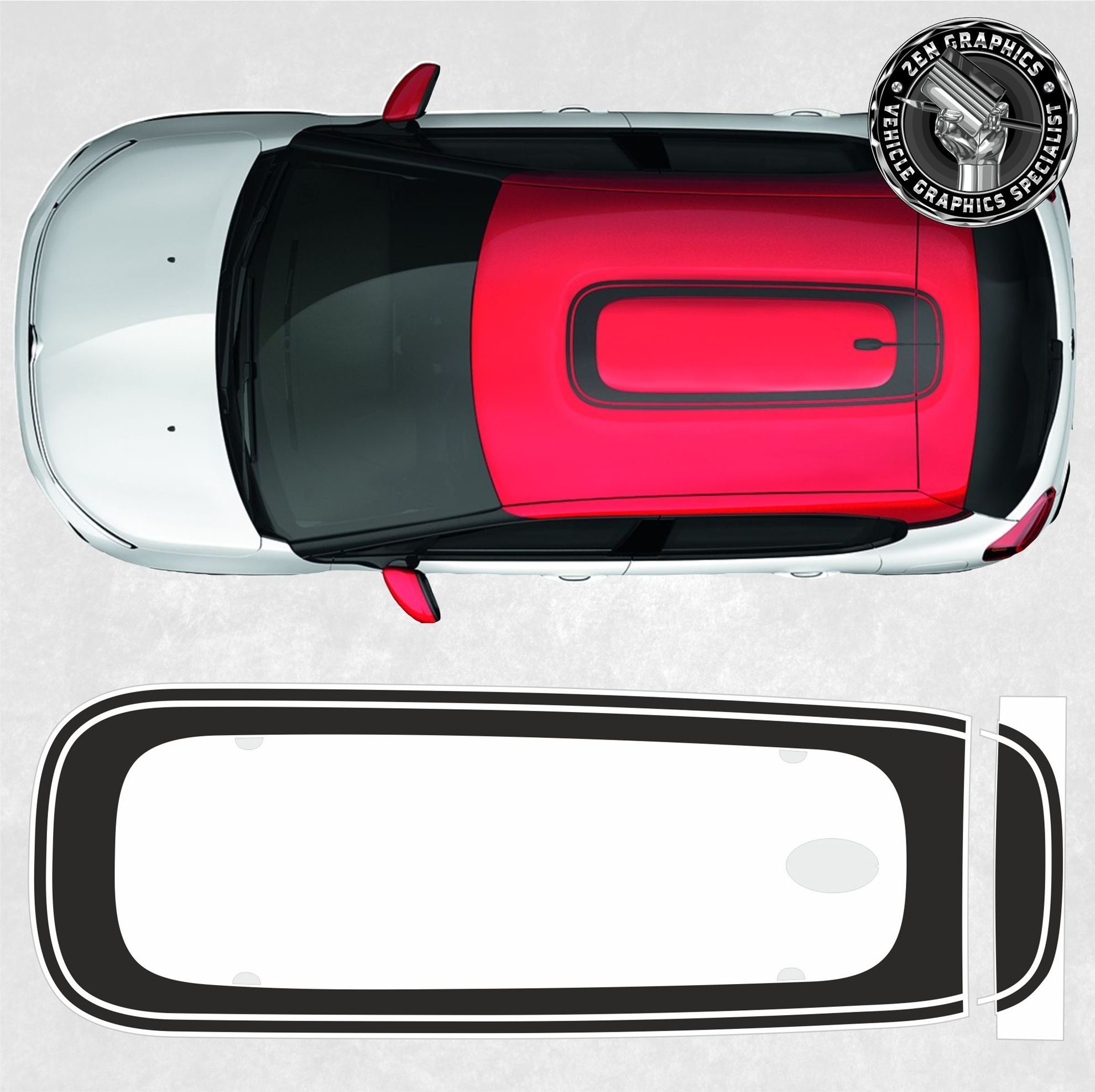 Zen Graphics - Citroen C3 2016 onwards Roof Graphic / Sticker FACTORY FIT