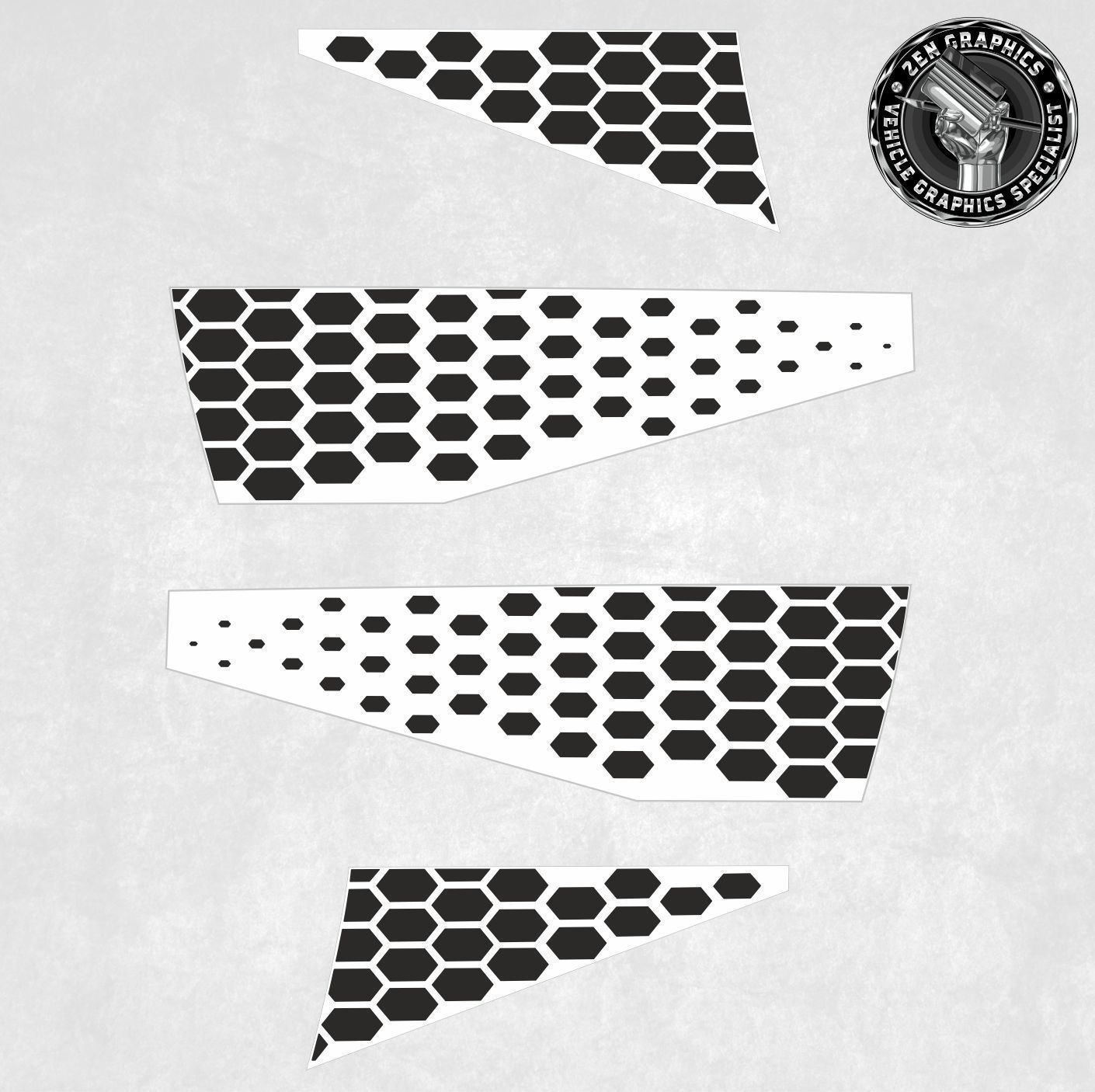 Zen Graphics - Golf GTI TCR MK7 3 Door replacement side Hexagons Stickers