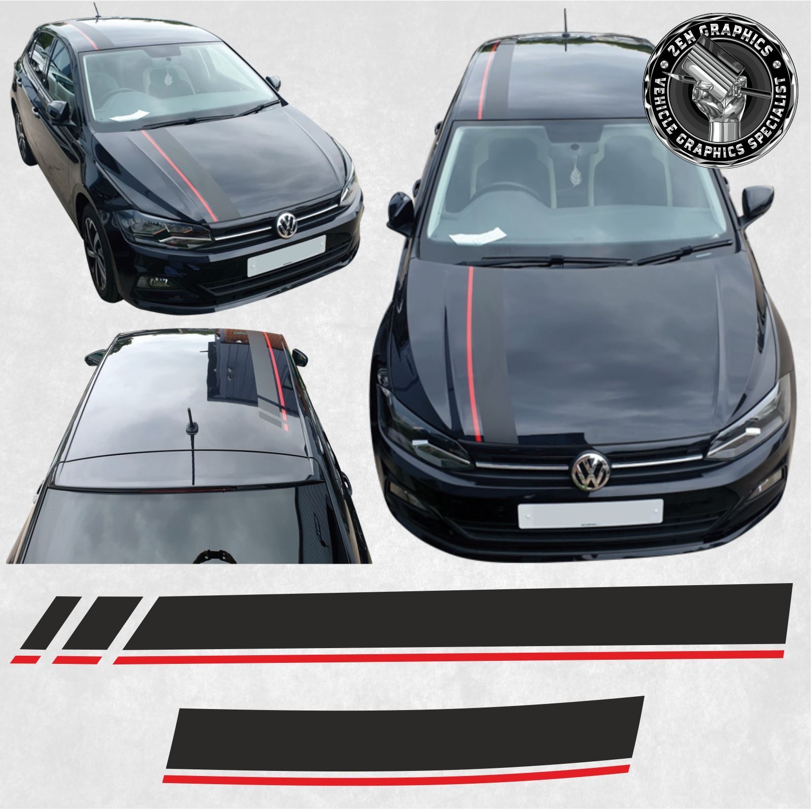 Zen Graphics - Polo MK6 Beats Roof and Bonnet Stripes / Stickers