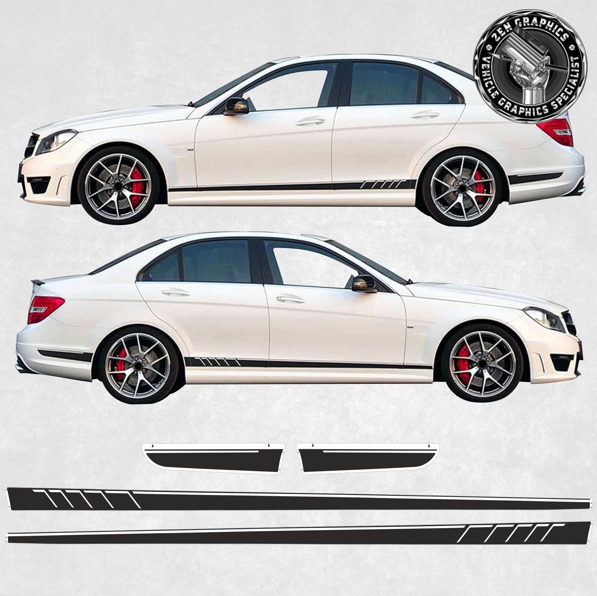 Zen Graphics - Mercedes C63 AMG Edition 507 side Stripes Exact Factory Fit