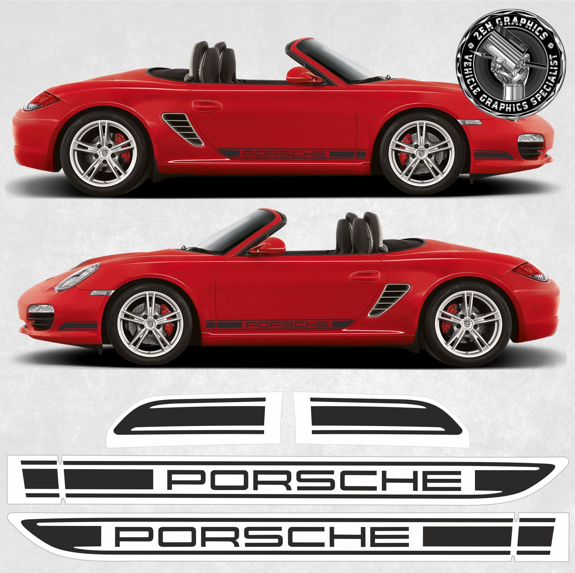 Zen Graphics - 987 Cayman - Boxster side Stripes