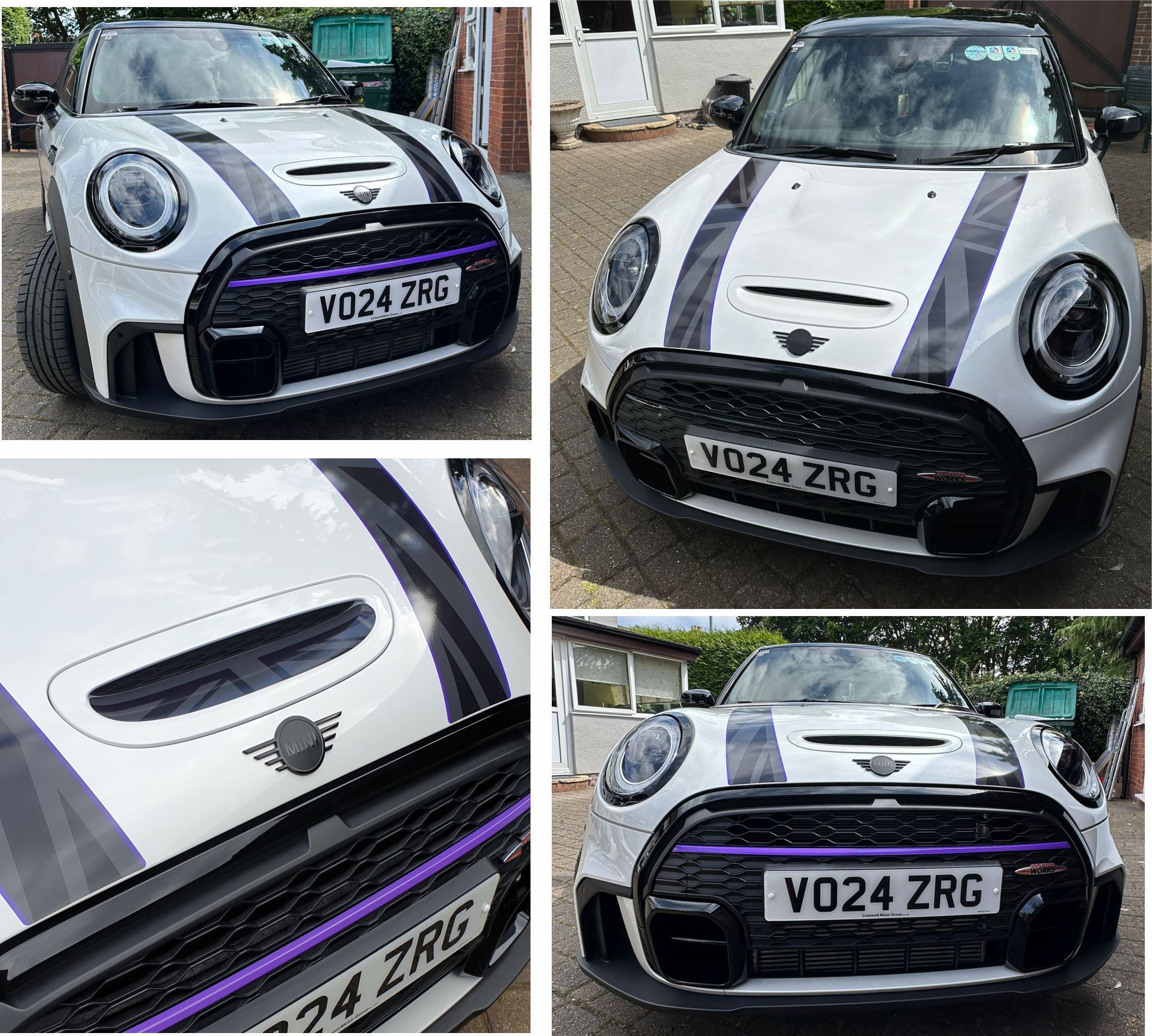 Zen Graphics - Mini F55 / F56 Cooper S / JCW Union Jack Bonnet stripes