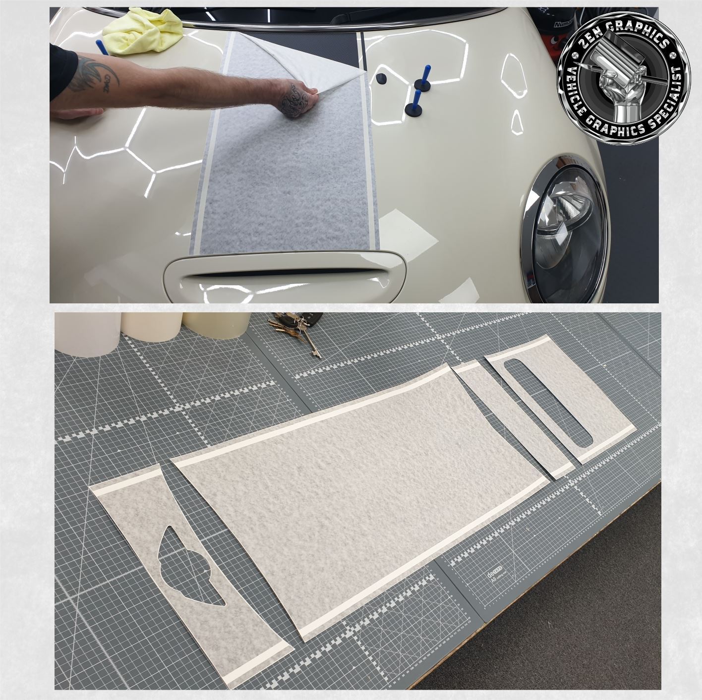 Zen Graphics - Mini F55 - 5 Door Bonnet and rear Tri Stripes Decals ...