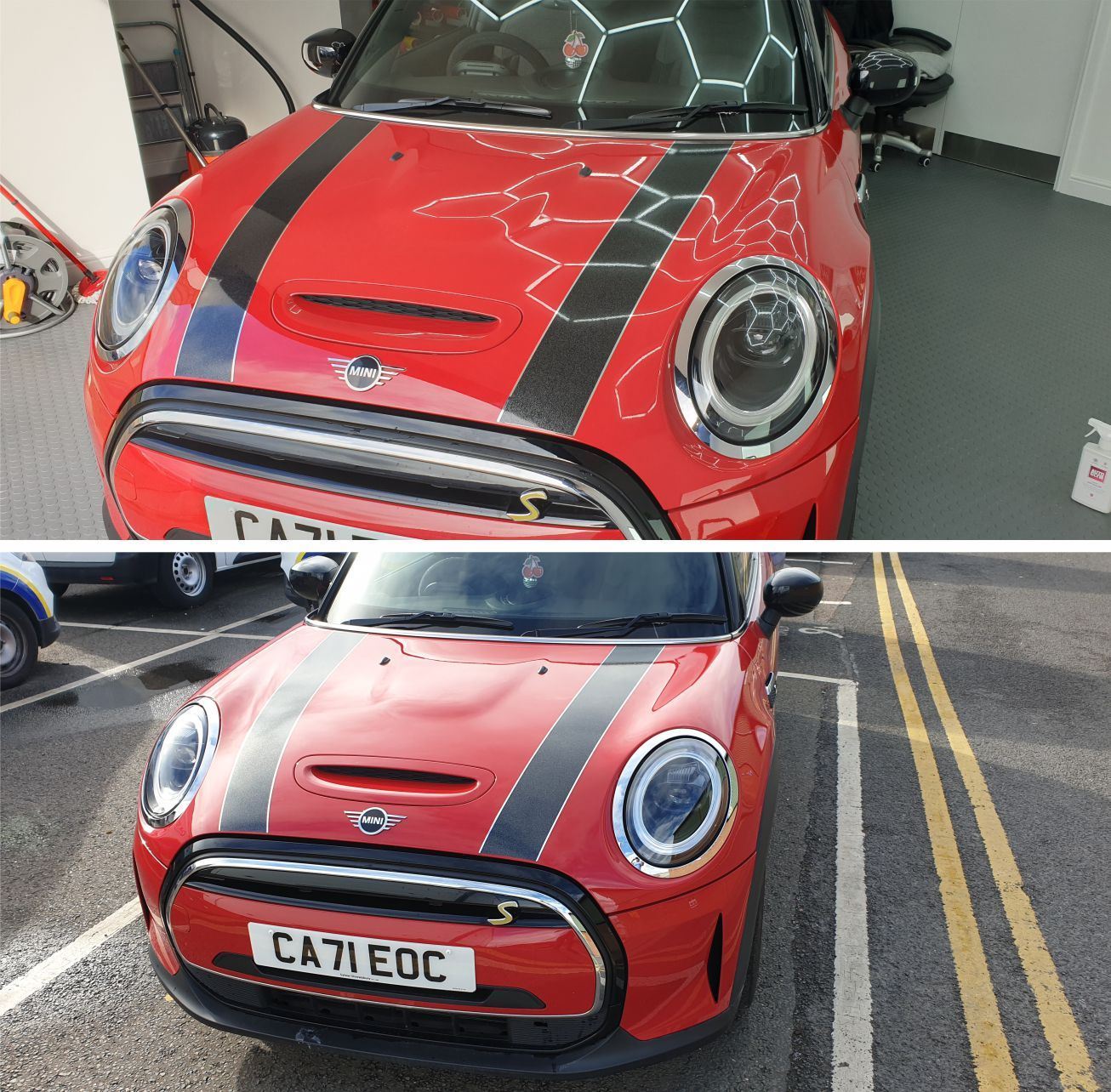 Zen Graphics - Mini F55 / F56 Cooper S / JCW Chrome & Black Sparkle stripes