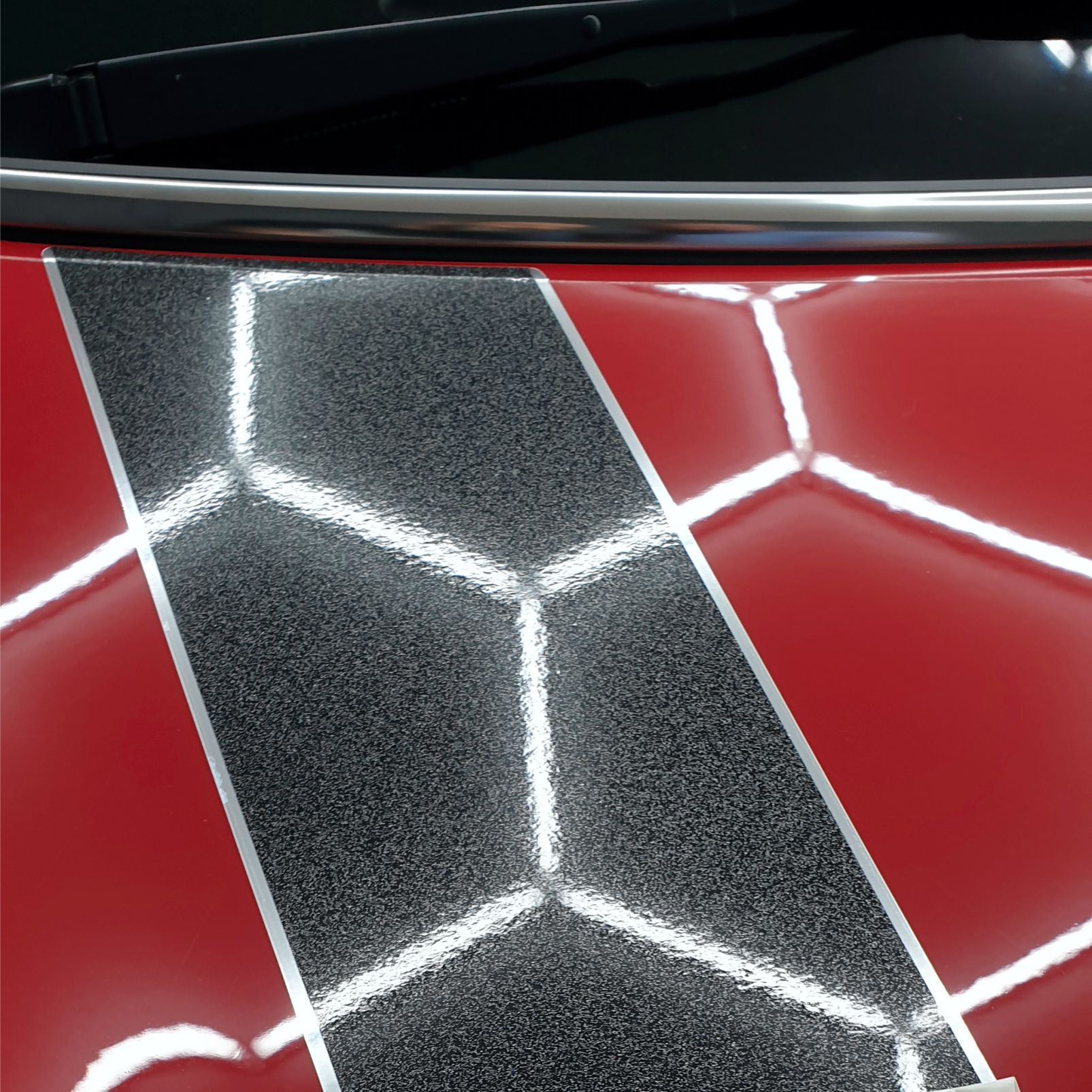 Zen Graphics - Mini F55 / F56 Cooper S / JCW Chrome & Black Sparkle stripes