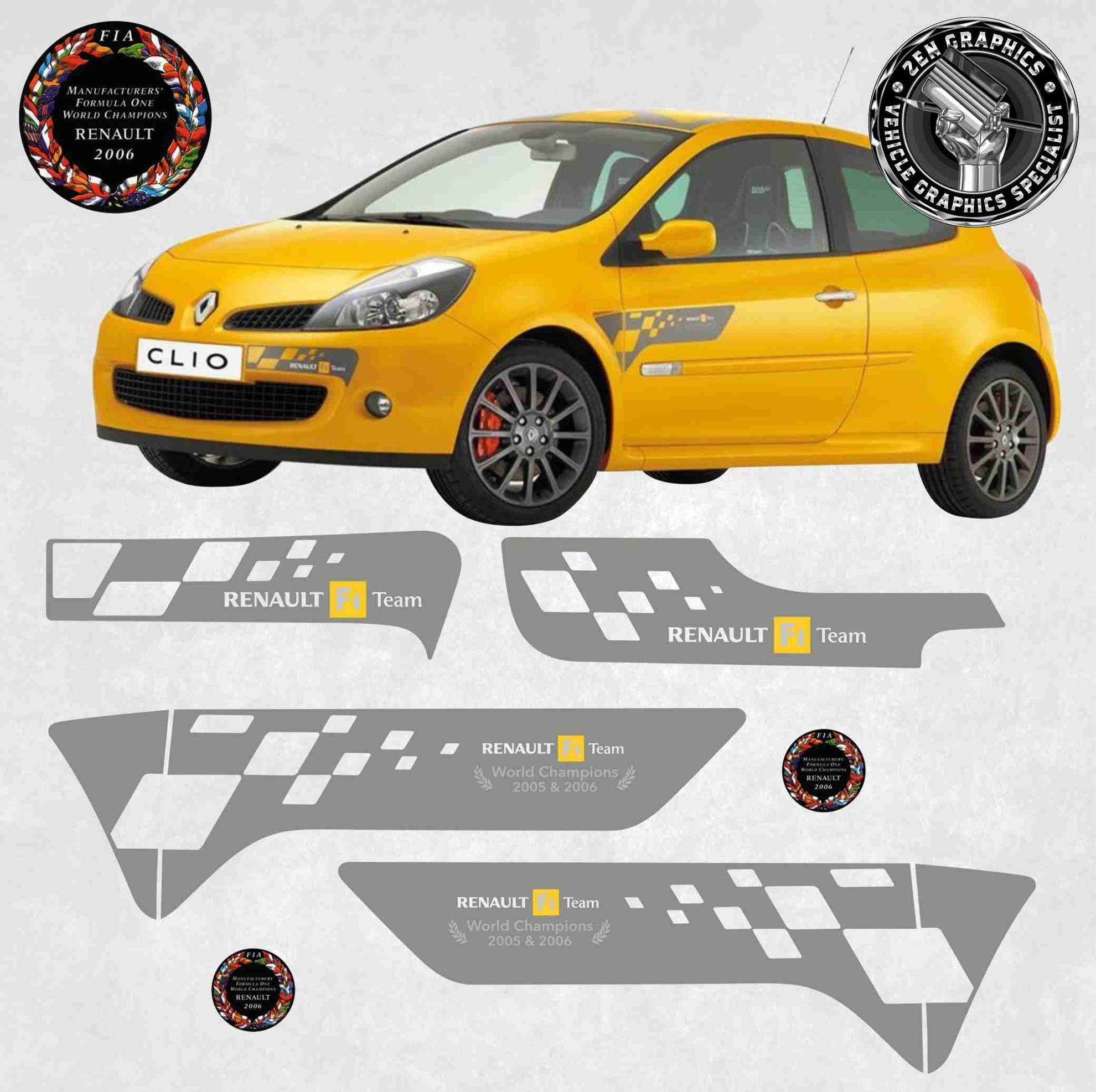 Zen Graphics - Clio R27 R.S. F1 Team replacement Decals / Stickers