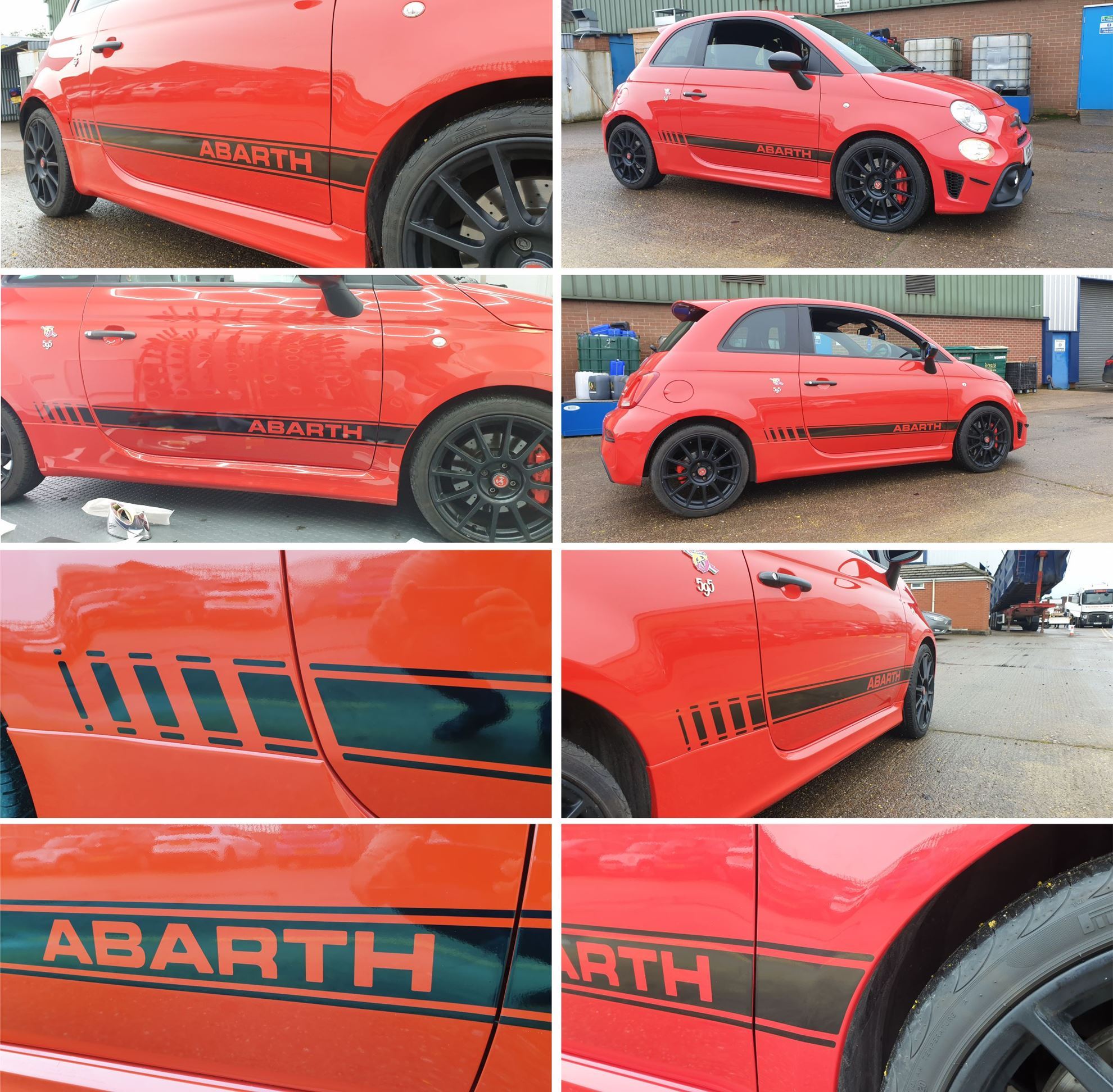 Zen Graphics - Fiat 595 Abarth side Stripes / Stickers FACTORY FIT