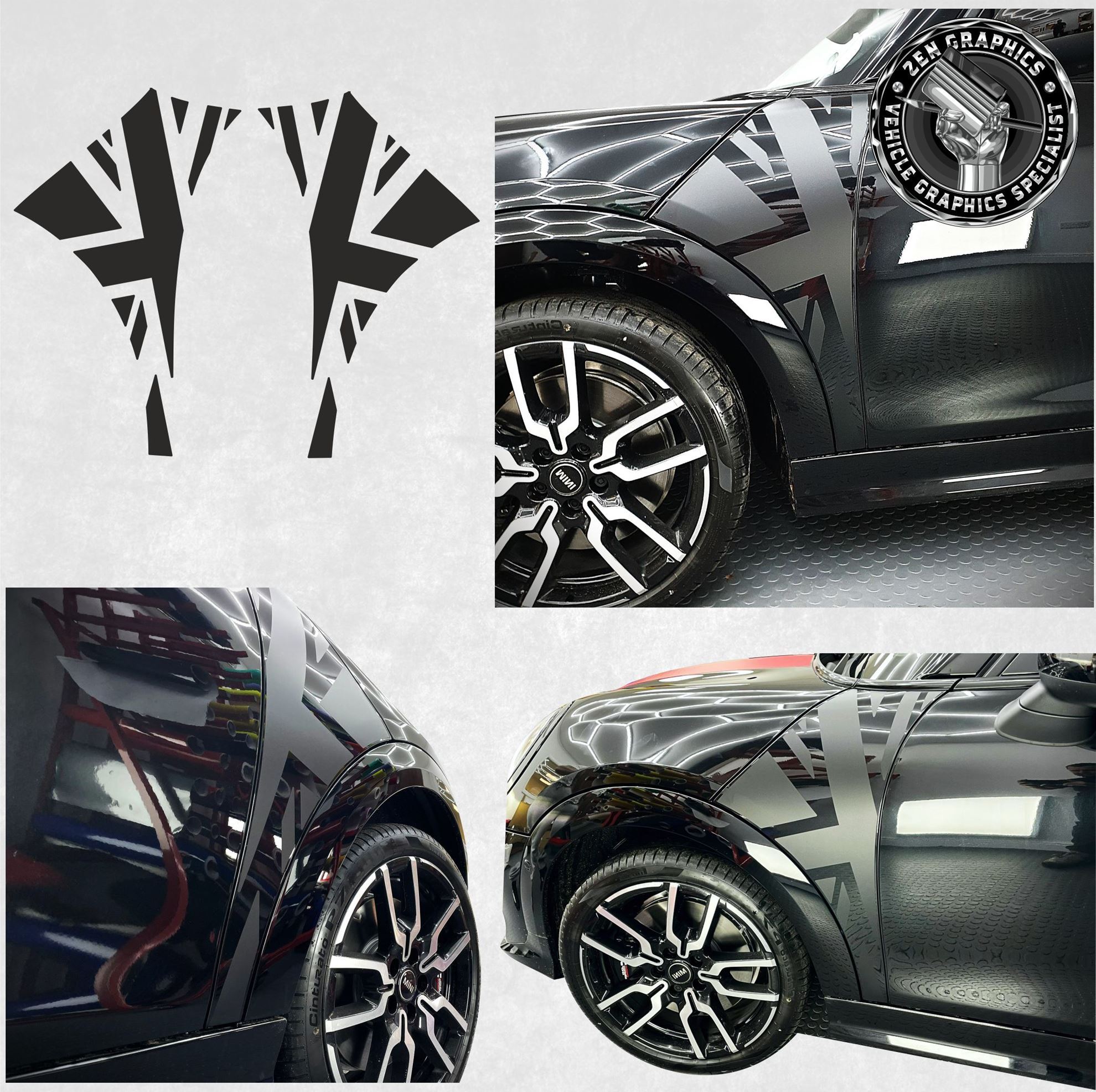 Zen Graphics - Mini F65 Scuttle / Wing Union Jack Decals / Stickers