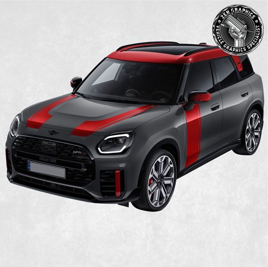 Zen Graphics - Mini U25 Countryman JCW Bonnet Stripes / Stickers
