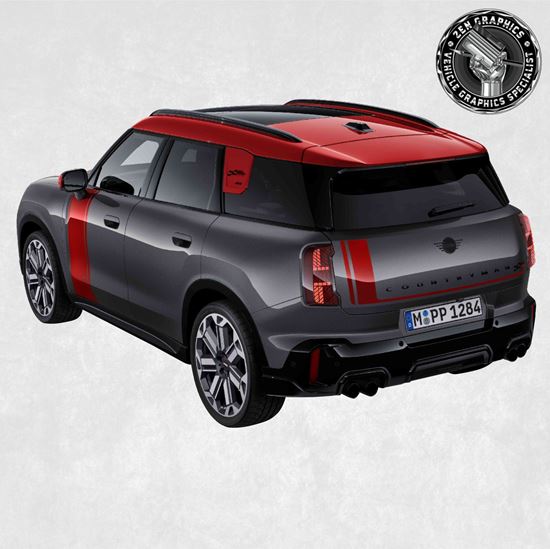 Zen Graphics - Mini U25 Countryman JCW rear hatch Stripes / Stickers
