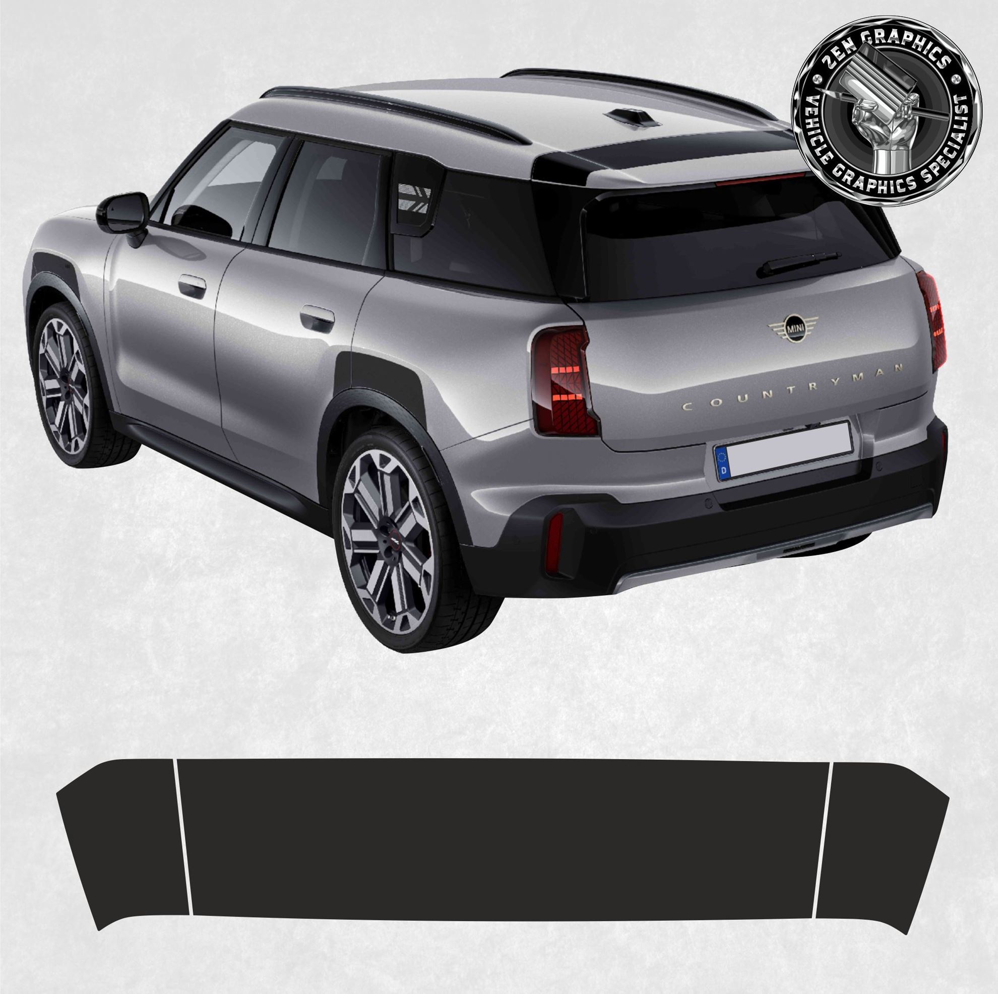 Zen Graphics - Mini U25 Countryman Heritage rear hatch Spoiler Stripe
