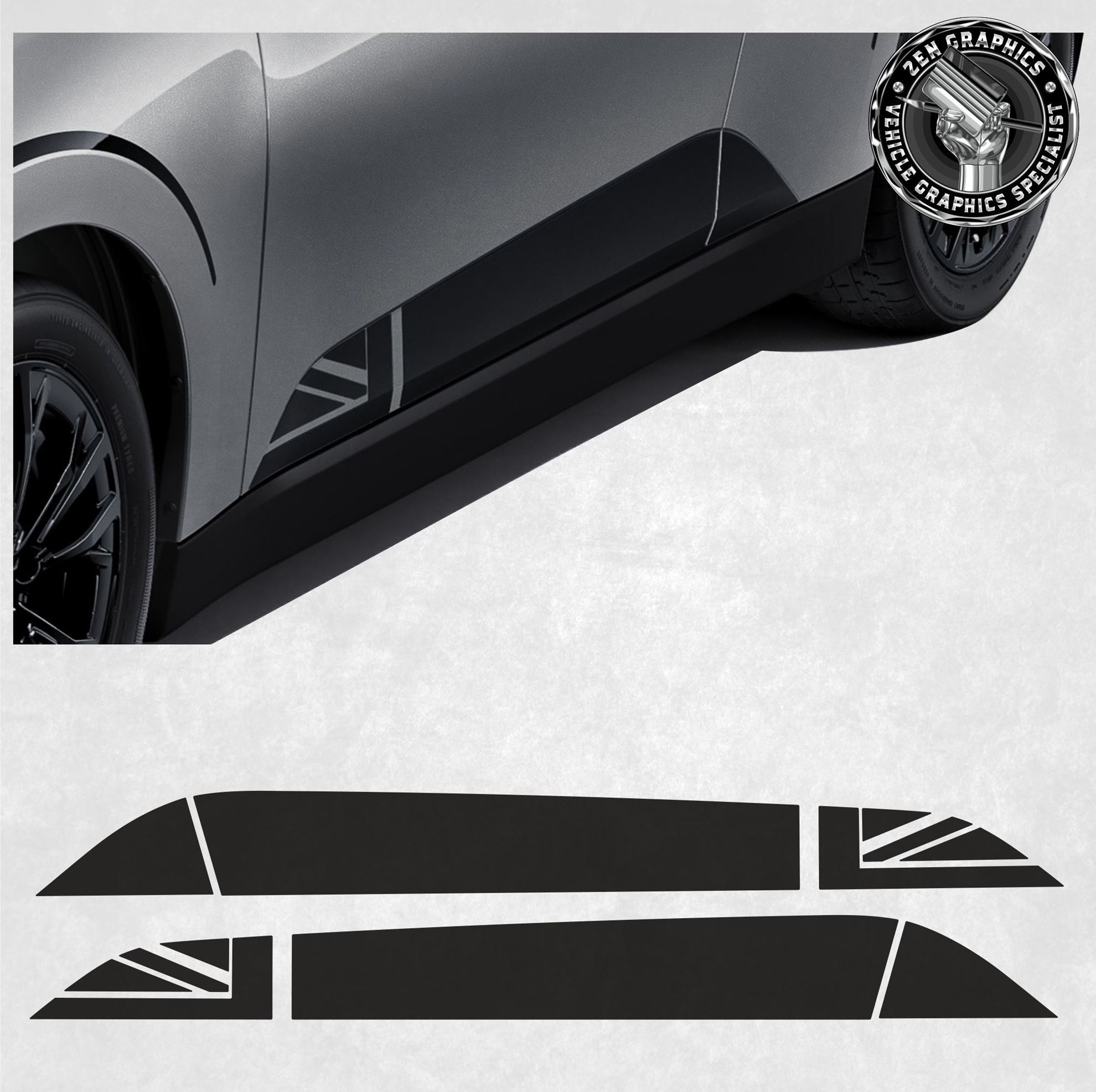 Zen Graphics - Mini Heritage Cooper Electric j01 side Stripes / Stickers