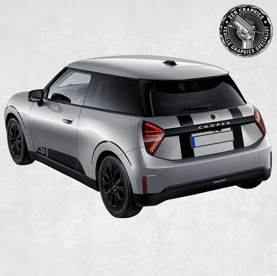 Zen Graphics - Mini Heritage Cooper Electric j01 rear Hatch Stripes ...