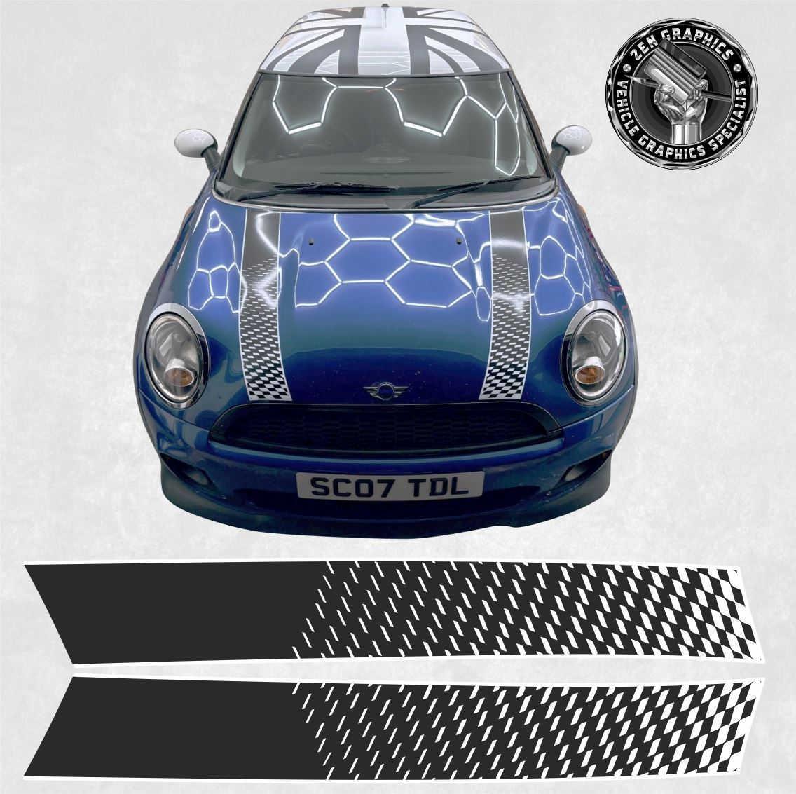 Zen Graphics - Mini Cooper R55 / R56 / R57 / R58 / R59 LCi Bonnet Stripes