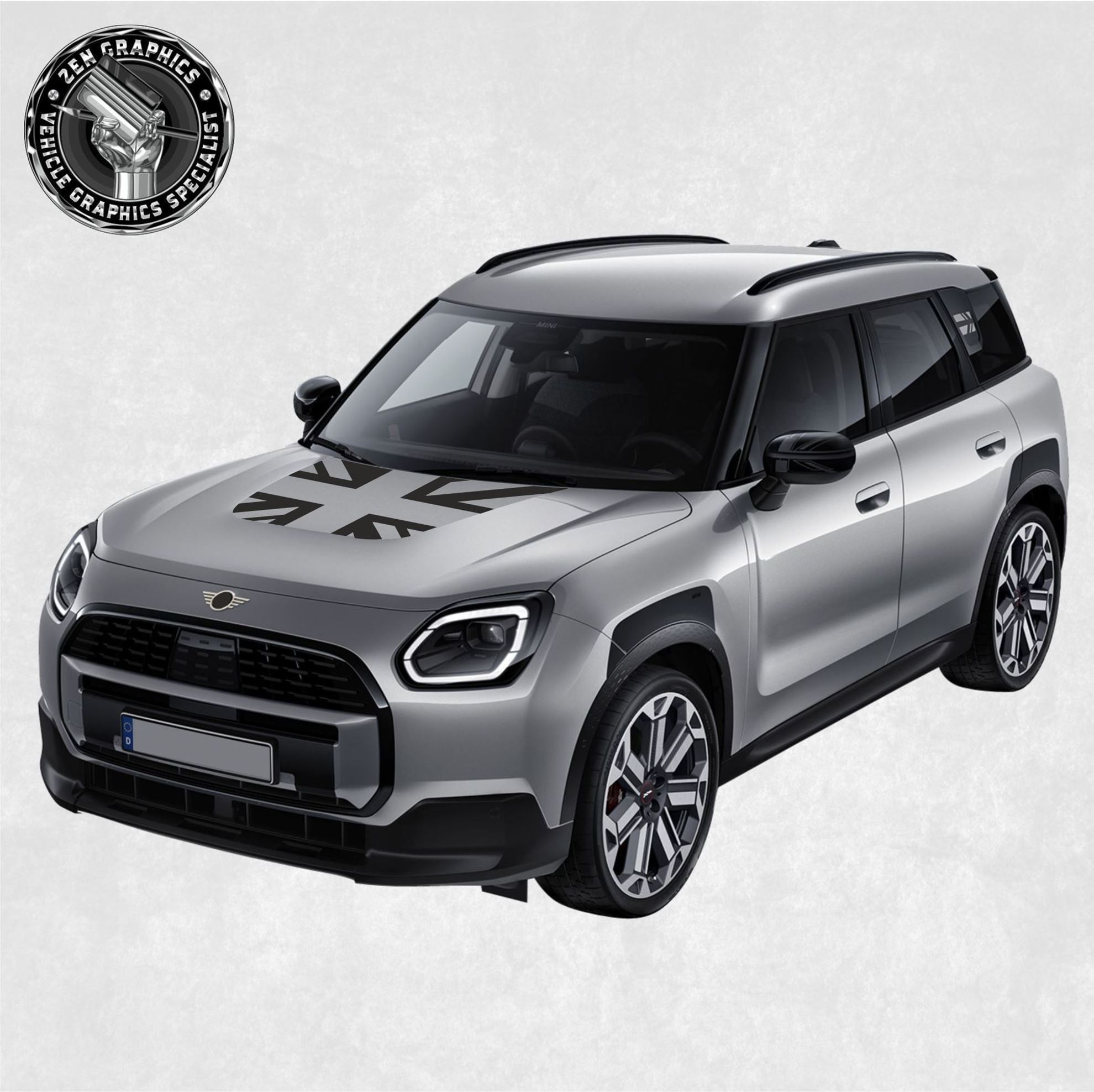 Zen Graphics - Mini U25 Countryman Union Jack Bonnet Decal / Vinyl