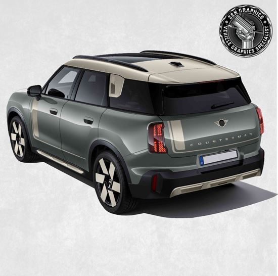 Zen Graphics - Mini U25 Countryman Favoured rear Hatch Stripes / Stickers