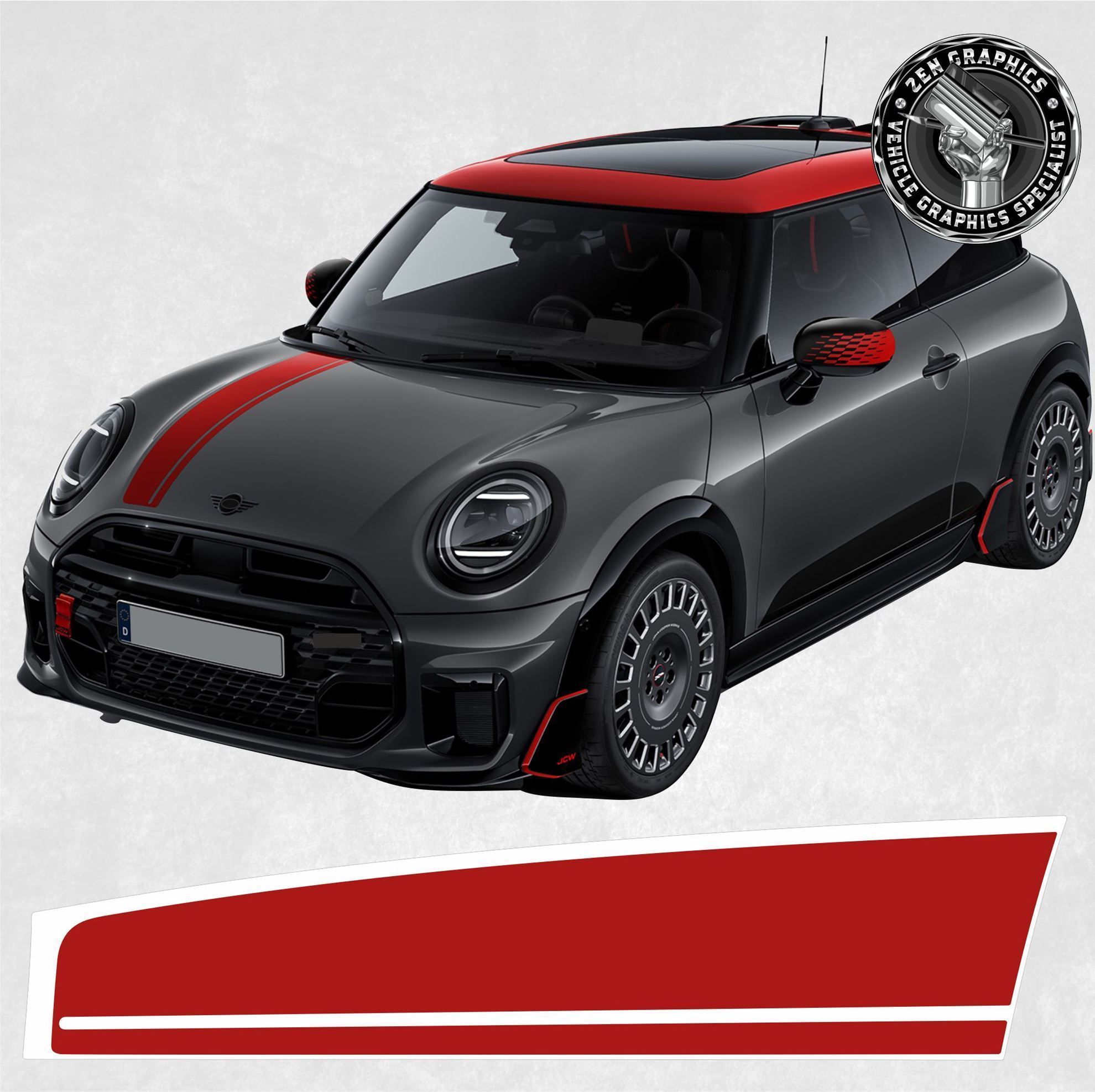 Zen Graphics - Mini F65 / F66 / F67 JCW Bonnet Stripe / Sticker
