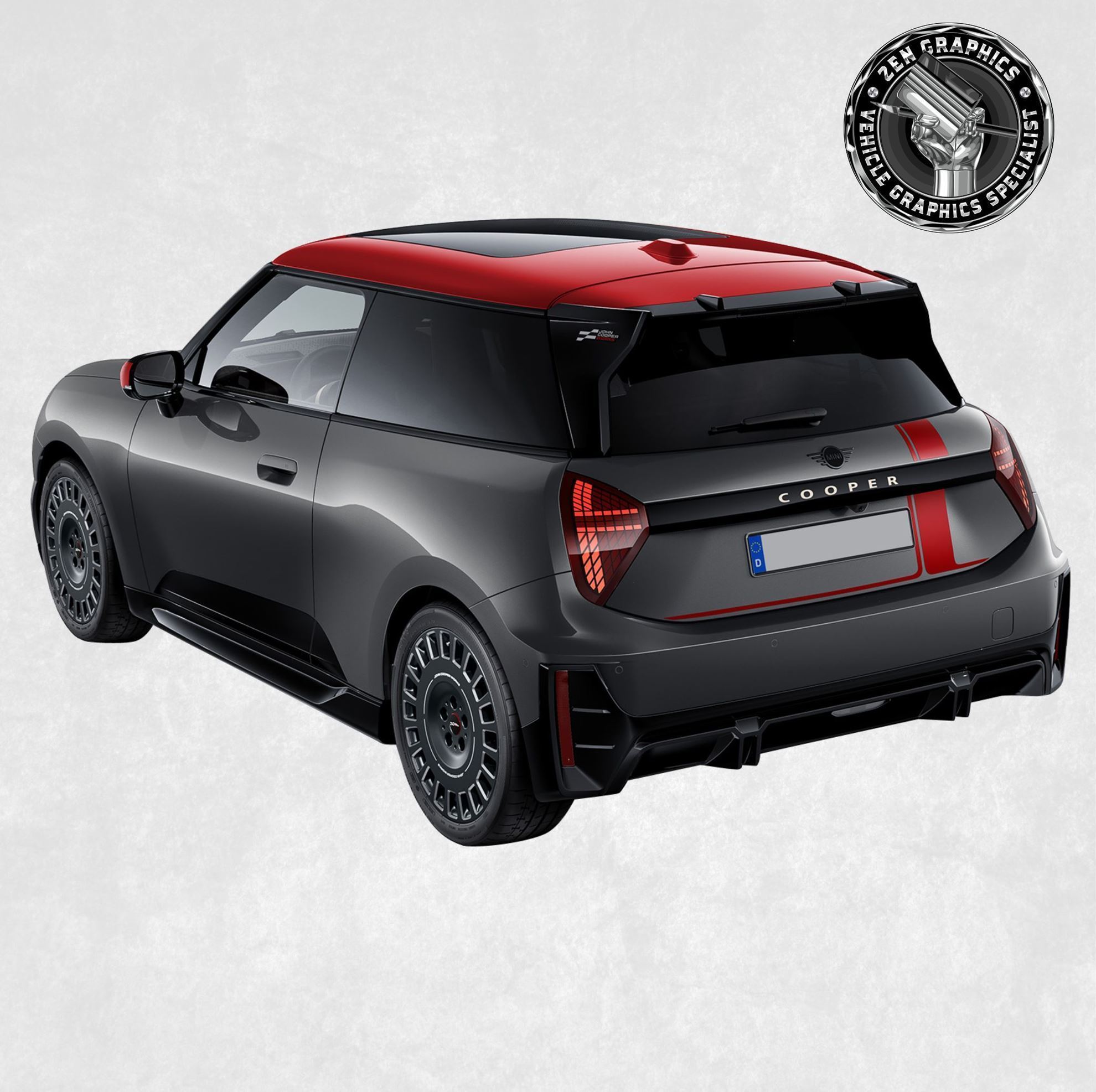 Zen Graphics - Mini F66 JCW rear Hatch Stripes / Stickers