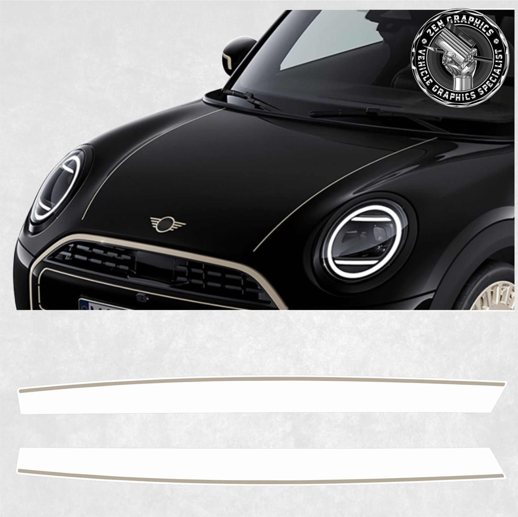 Zen Graphics - Mini F65 / F66 / F67 Favoured Bonnet Stripes / Stickers