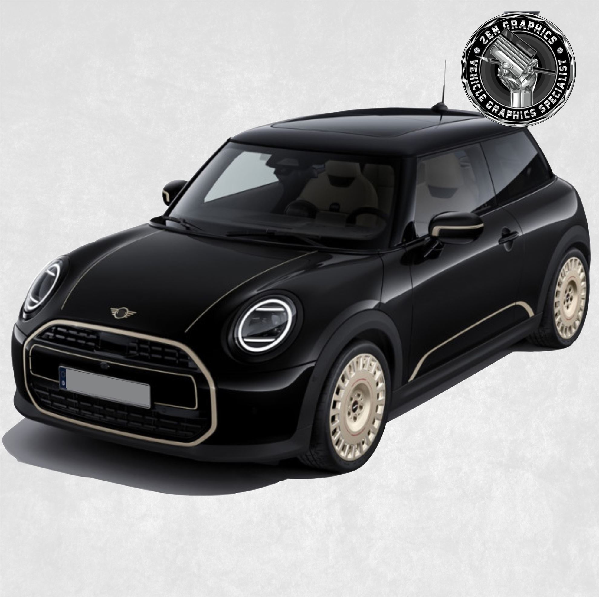 Zen Graphics - Mini F65 / F66 / F67 Favoured front Grille Bumper Stripes / Stickers