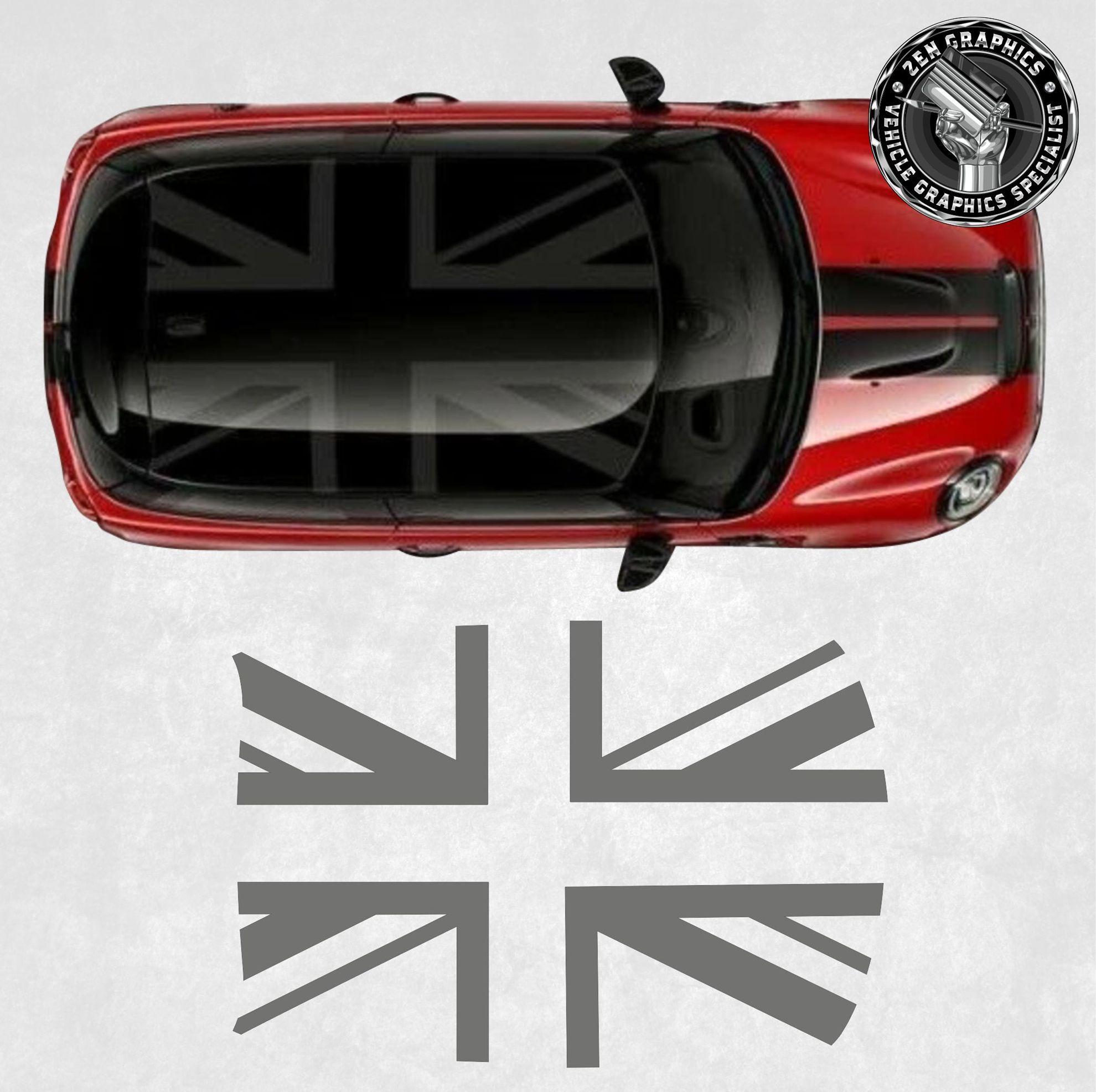 Zen Graphics - Mini F56 3 Door Union Jack Roof graphic / Sticker