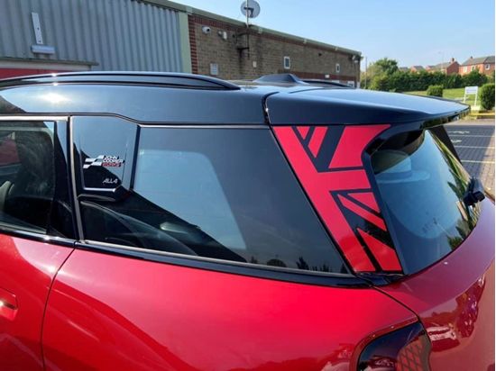 Zen Graphics - Mini U25 Countryman C Pillar Black Jack Decals / Stickers