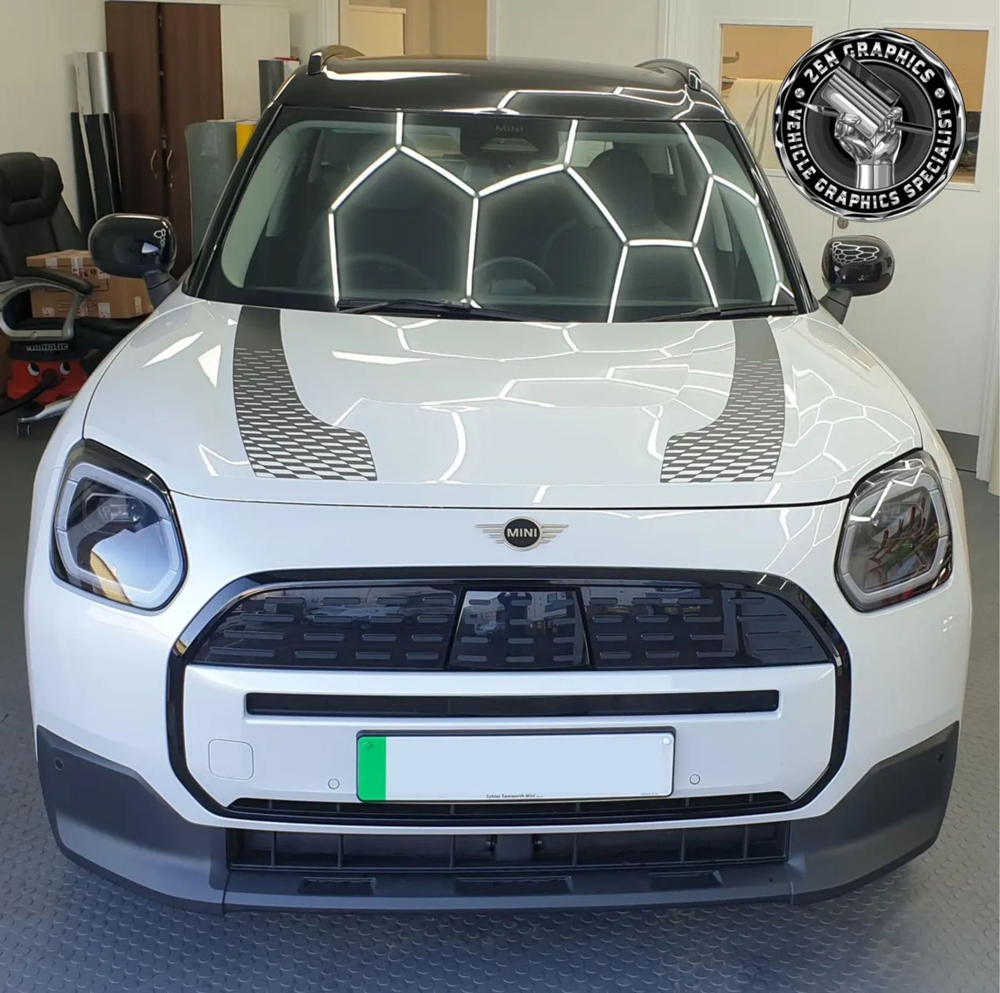 Zen Graphics - Black & Transparent Mini U25 Countryman Bonnet Stripes ...