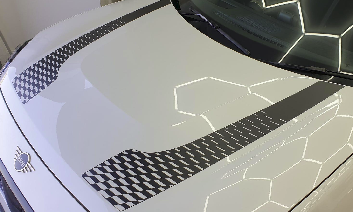 Zen Graphics - Black & Transparent Mini U25 Countryman Bonnet Stripes / Stickers