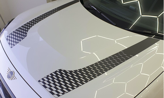 Zen Graphics - Black & Transparent Mini U25 Countryman Bonnet Stripes ...