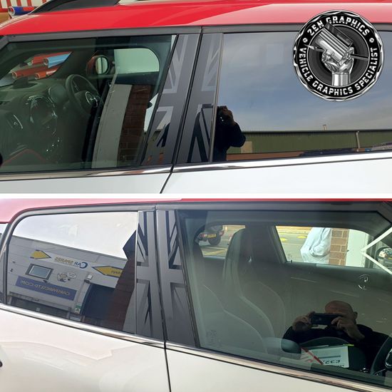 Zen Graphics - Mini F54 Clubman B Pillar Union Jacks Decals / Stickers