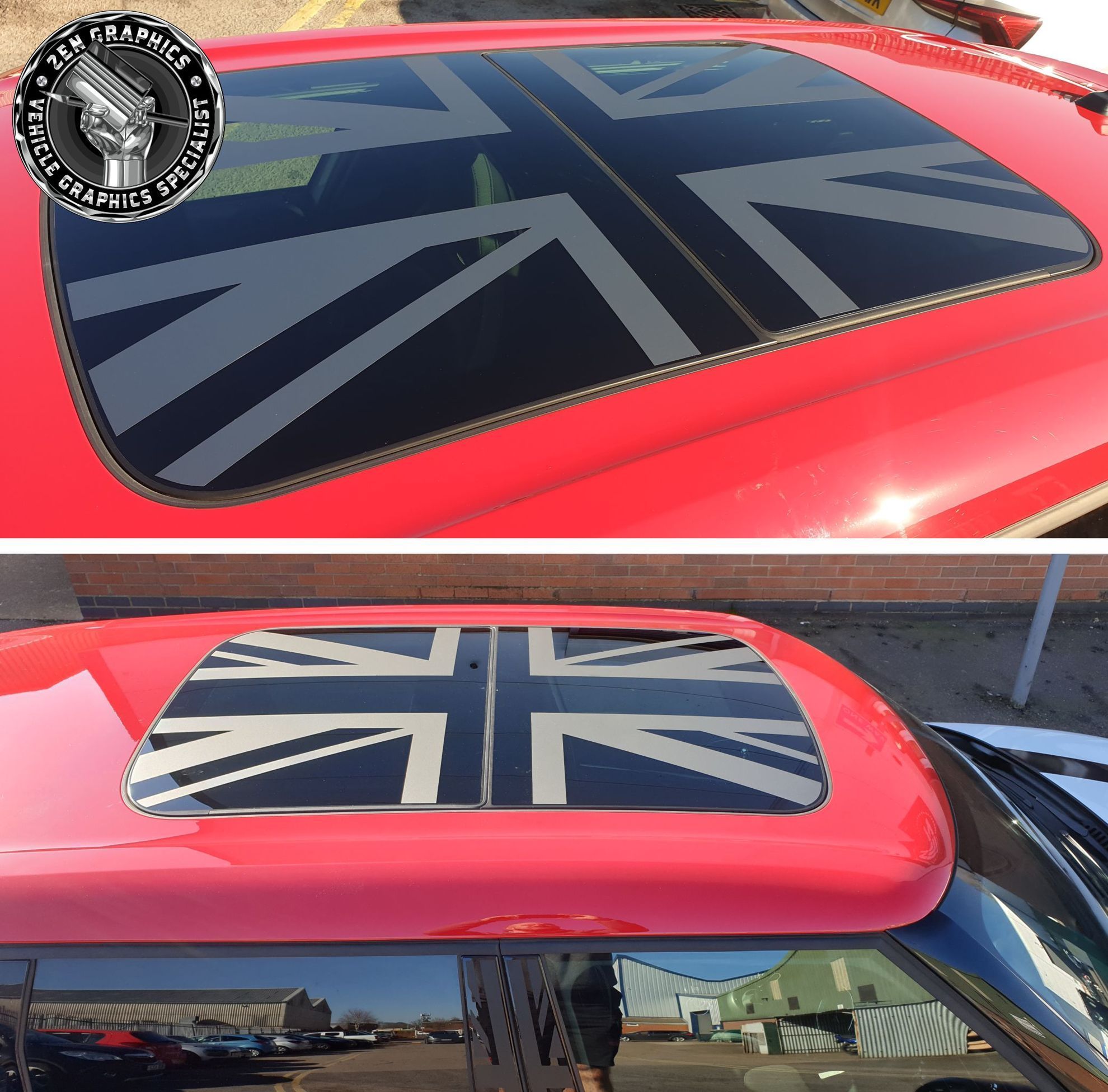 Zen Graphics - Mini F60 / F55 / F56 / F54 Union Jack panoramic Glass ...