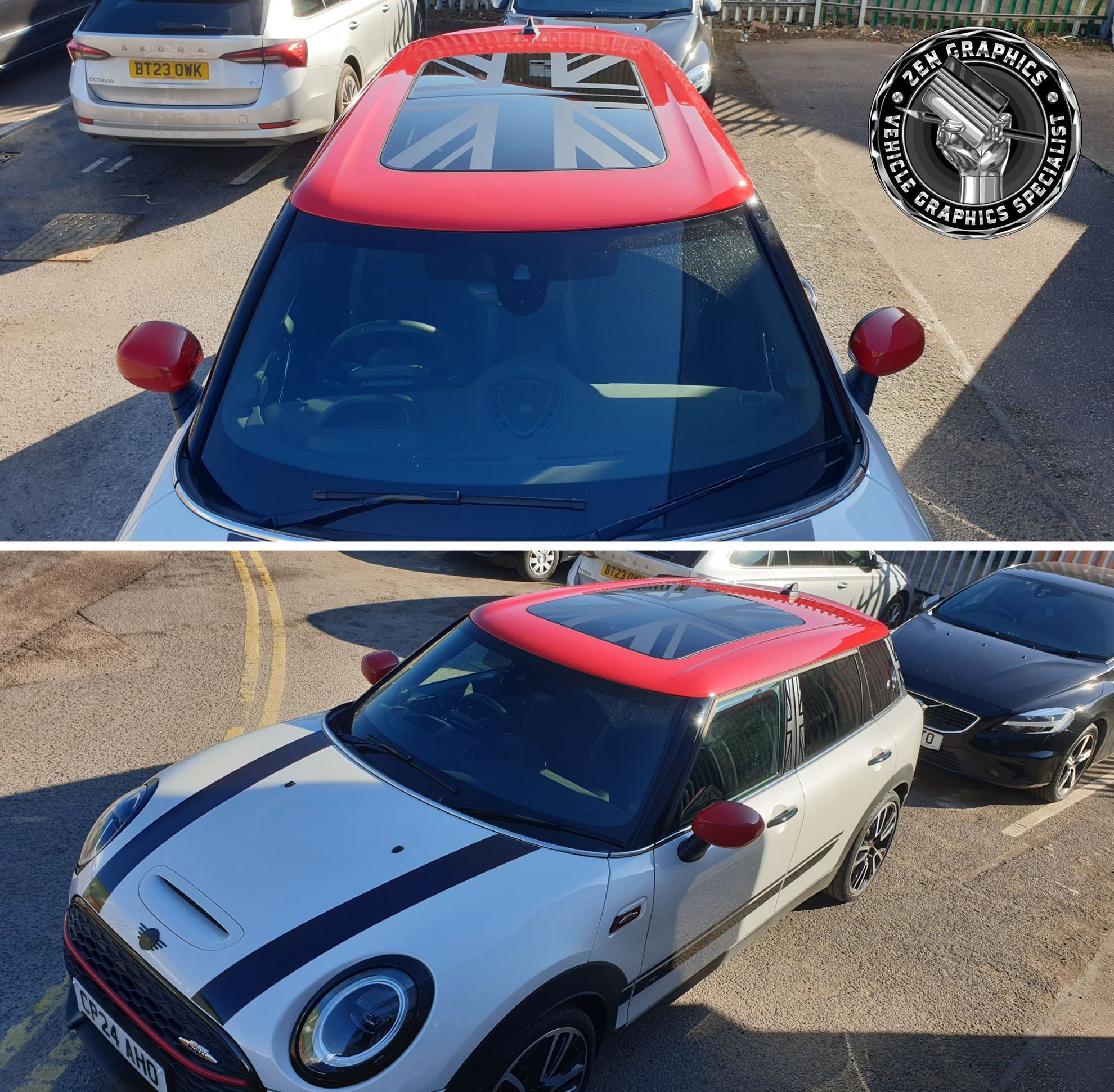 Zen Graphics - Mini F60 / F55 / F56 / F54 Union Jack panoramic Glass ...